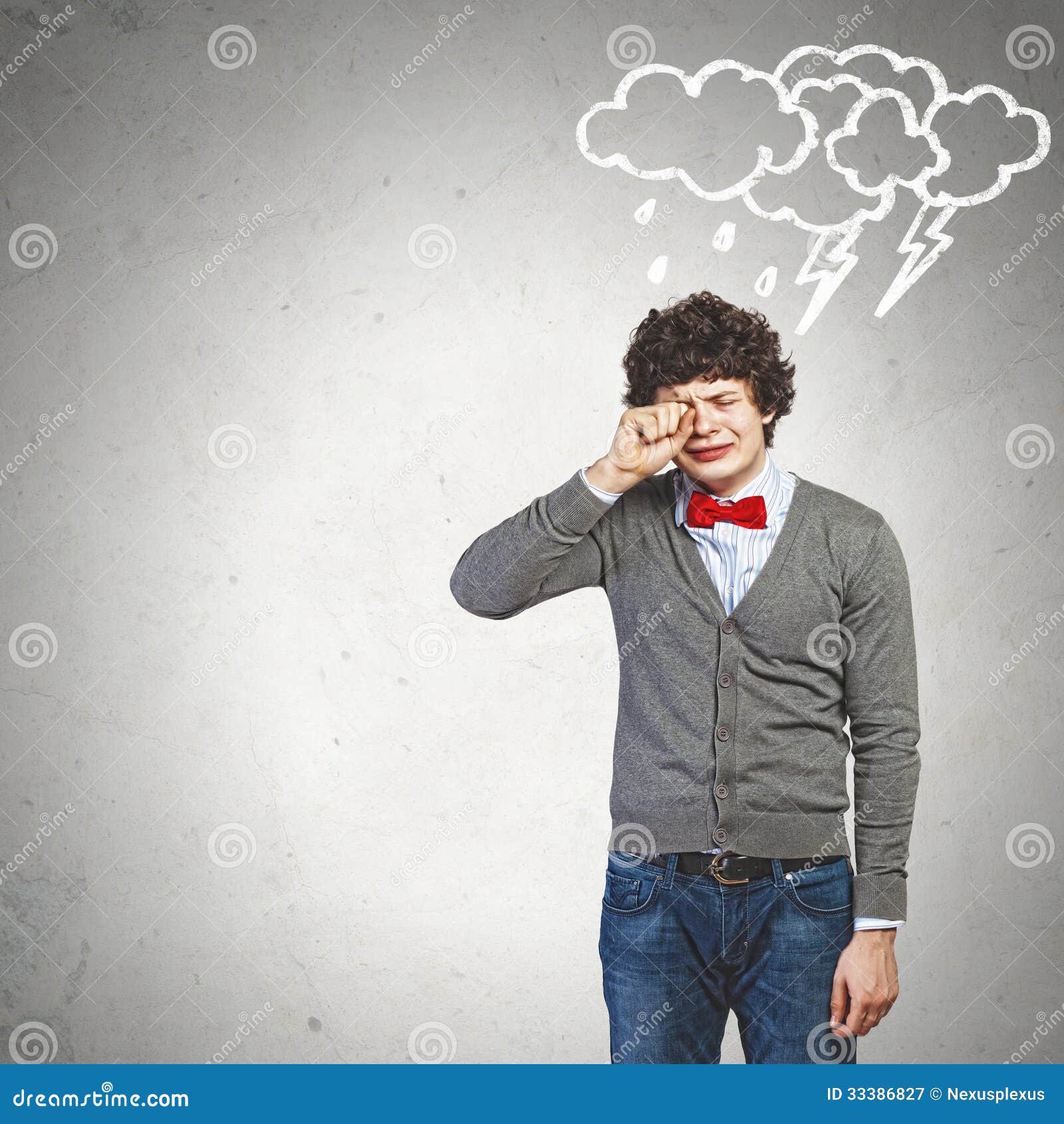 Young upset man stock image. Image of goof, hand, broke - 33386827