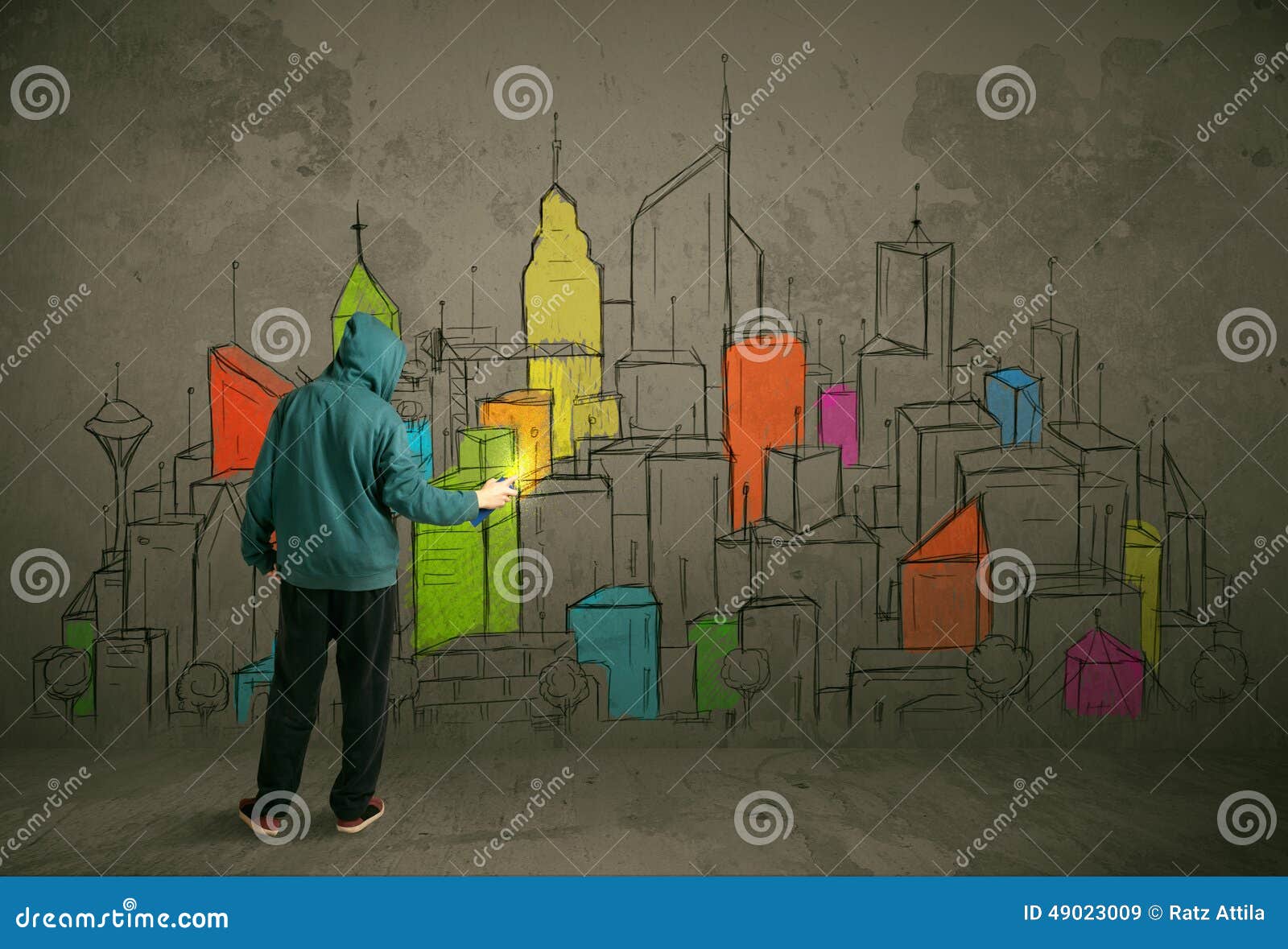 Young Urban Painter Drawing Royalty-Free Stock Photo | CartoonDealer ...