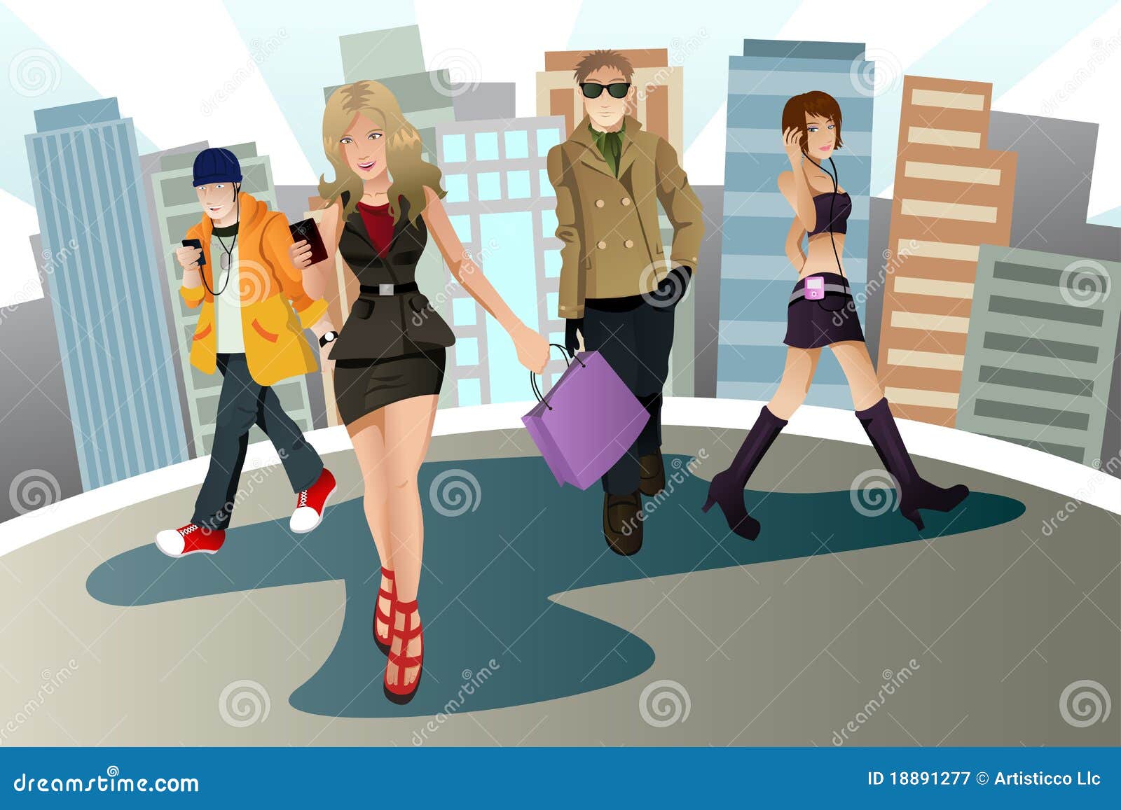 Young urban people stock vector. Illustration of trendy - 18891277