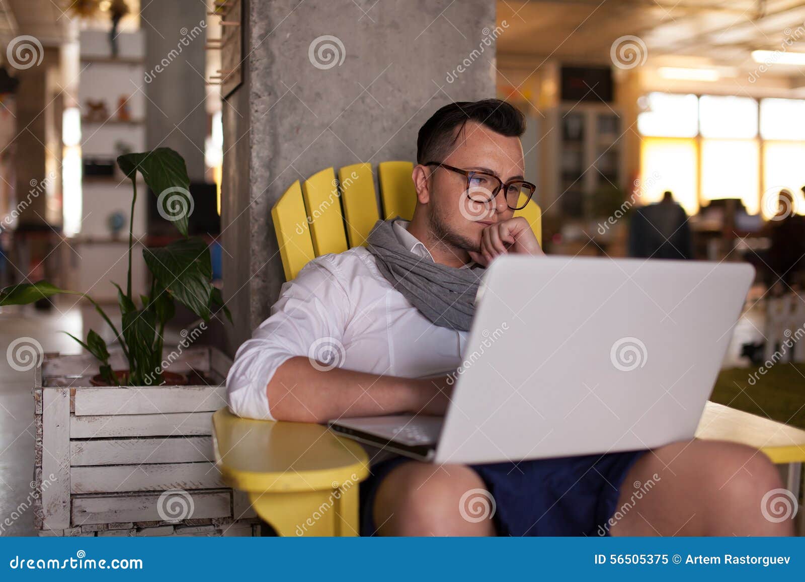 Young Urban Professional in Startup Office Stock Image - Image of ...