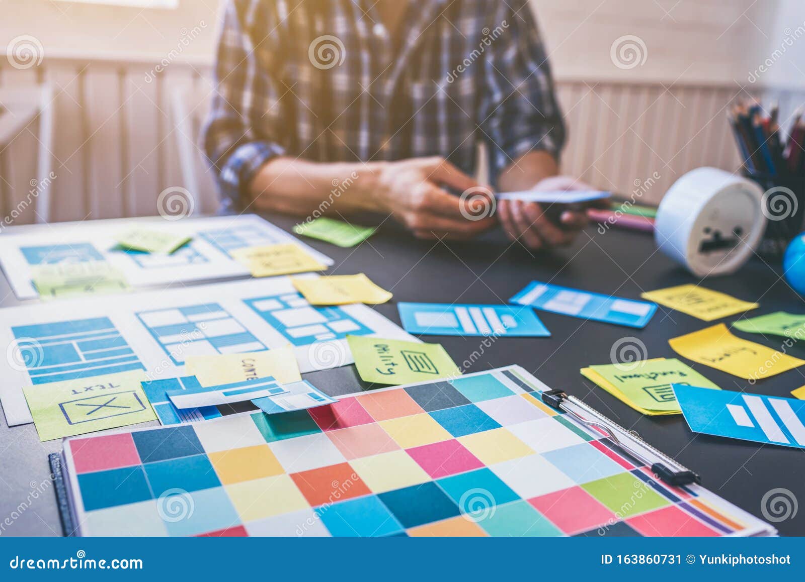 Young User Experience Graphic Designers Designing Mobile Application ...