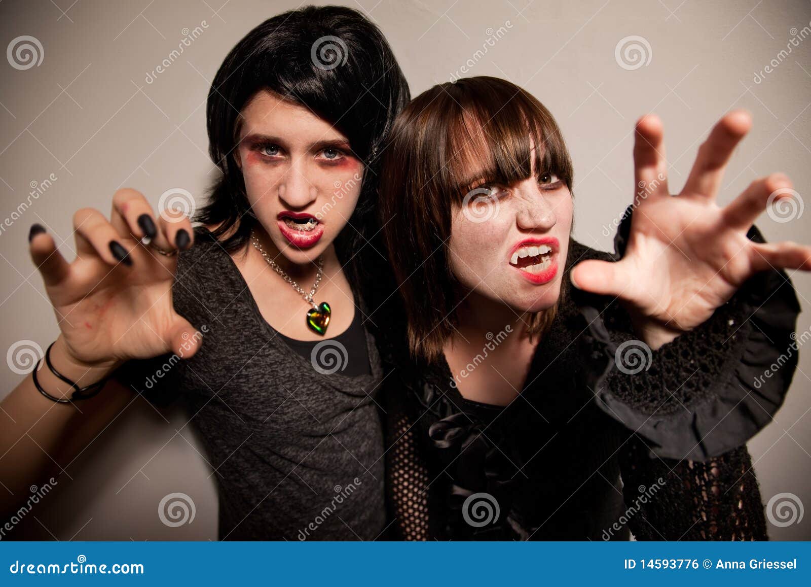 Young Vampire Girls stock photo. Image of mouth, teenager - 14593776