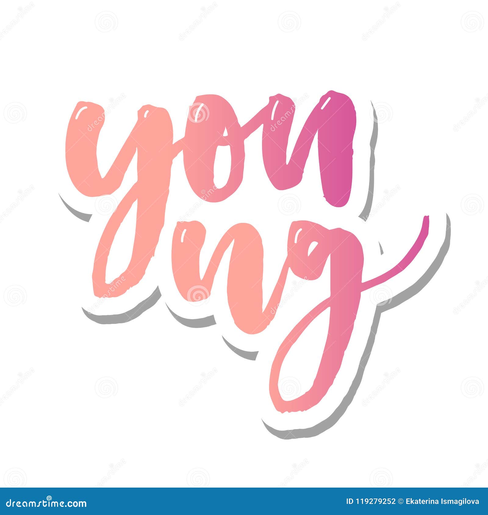 Young Vector Text Calligraphy Lettering Sticker Stock Illustration ...