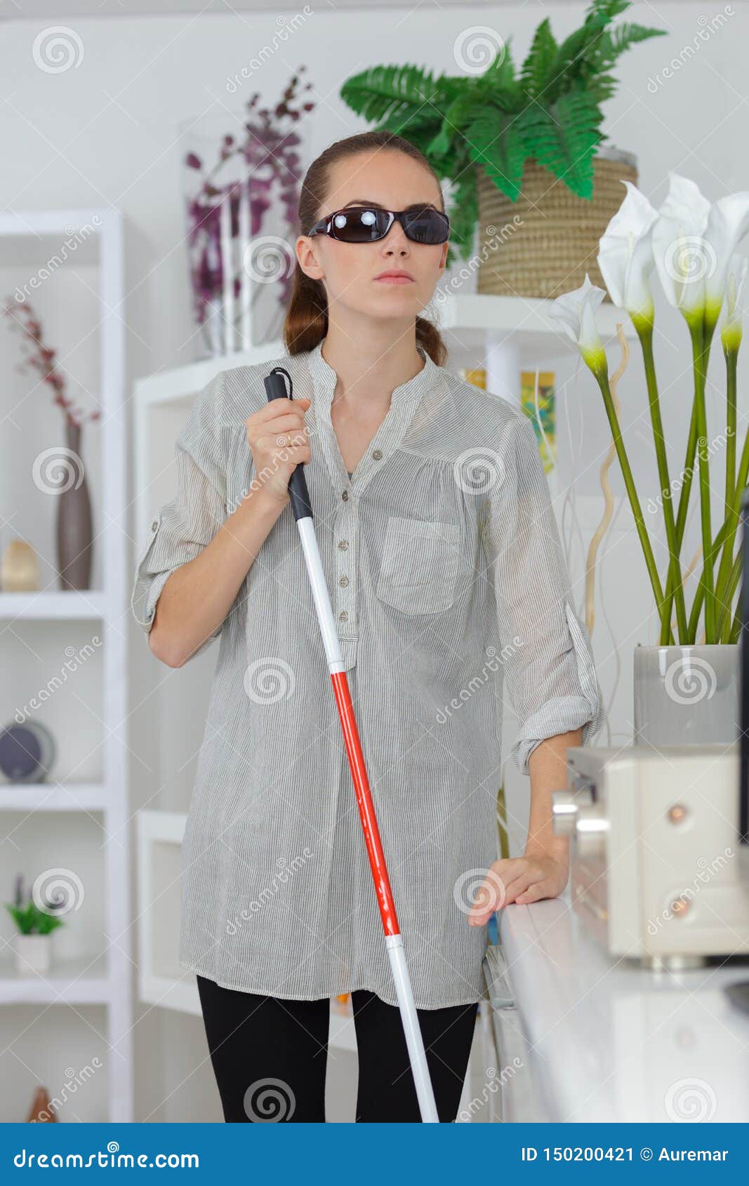 Young Visually Impaired Woman at Home Stock Image - Image of glasses ... Young Visually Impaired Woman at Home Stock Image - Image of glasses ...