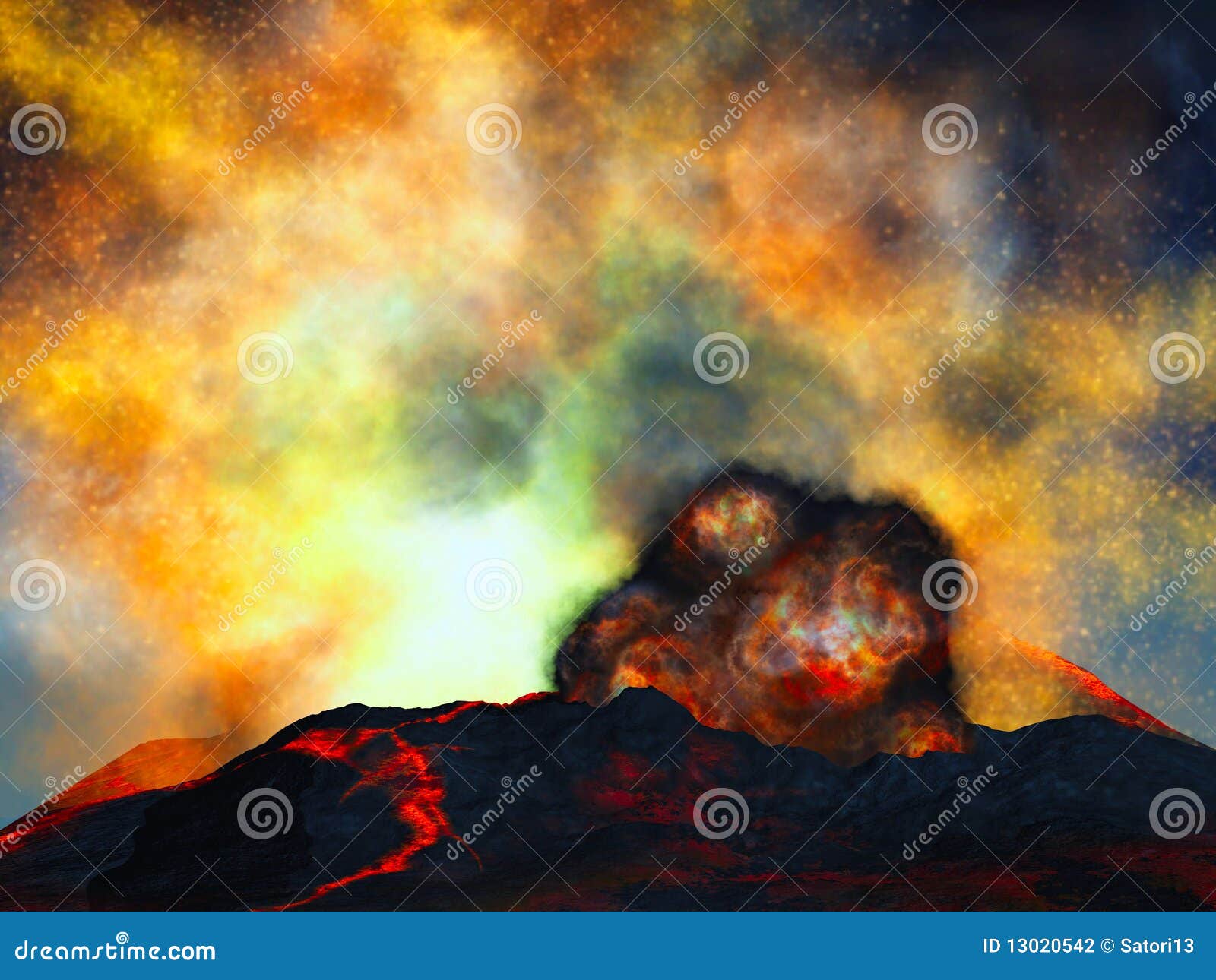 Young volcano being born stock illustration. Illustration of force ...