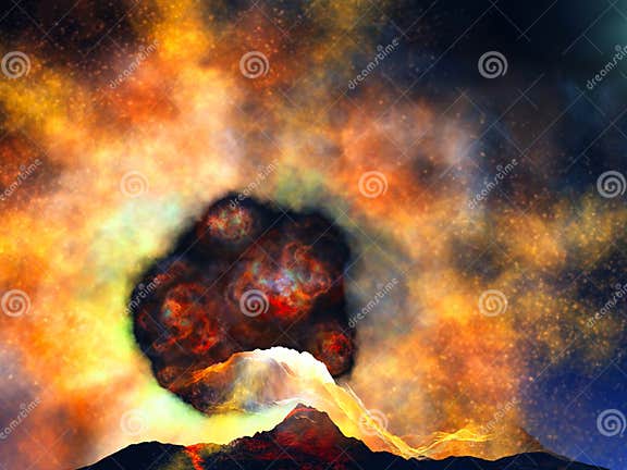 Young volcano being born stock illustration. Illustration of adventure ...