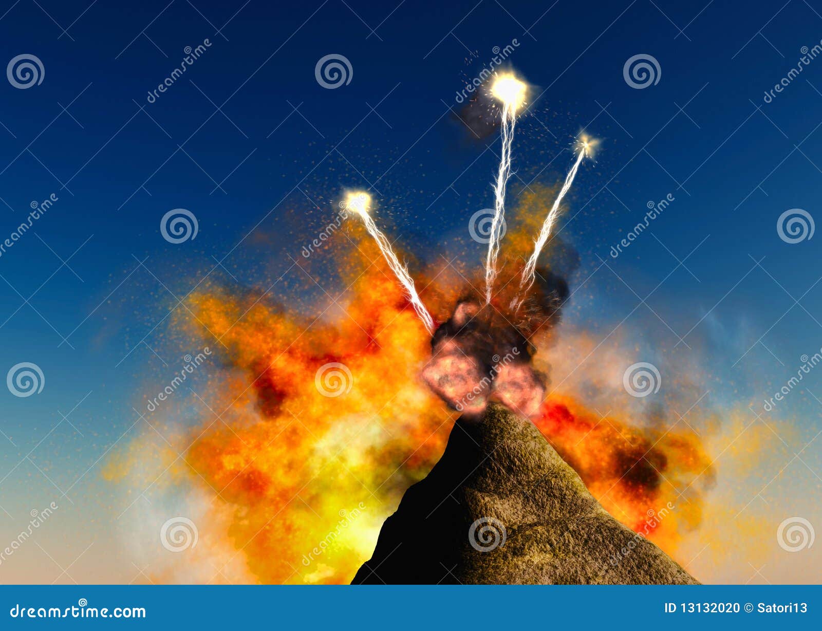 Young volcano being born stock illustration. Illustration of activity ...