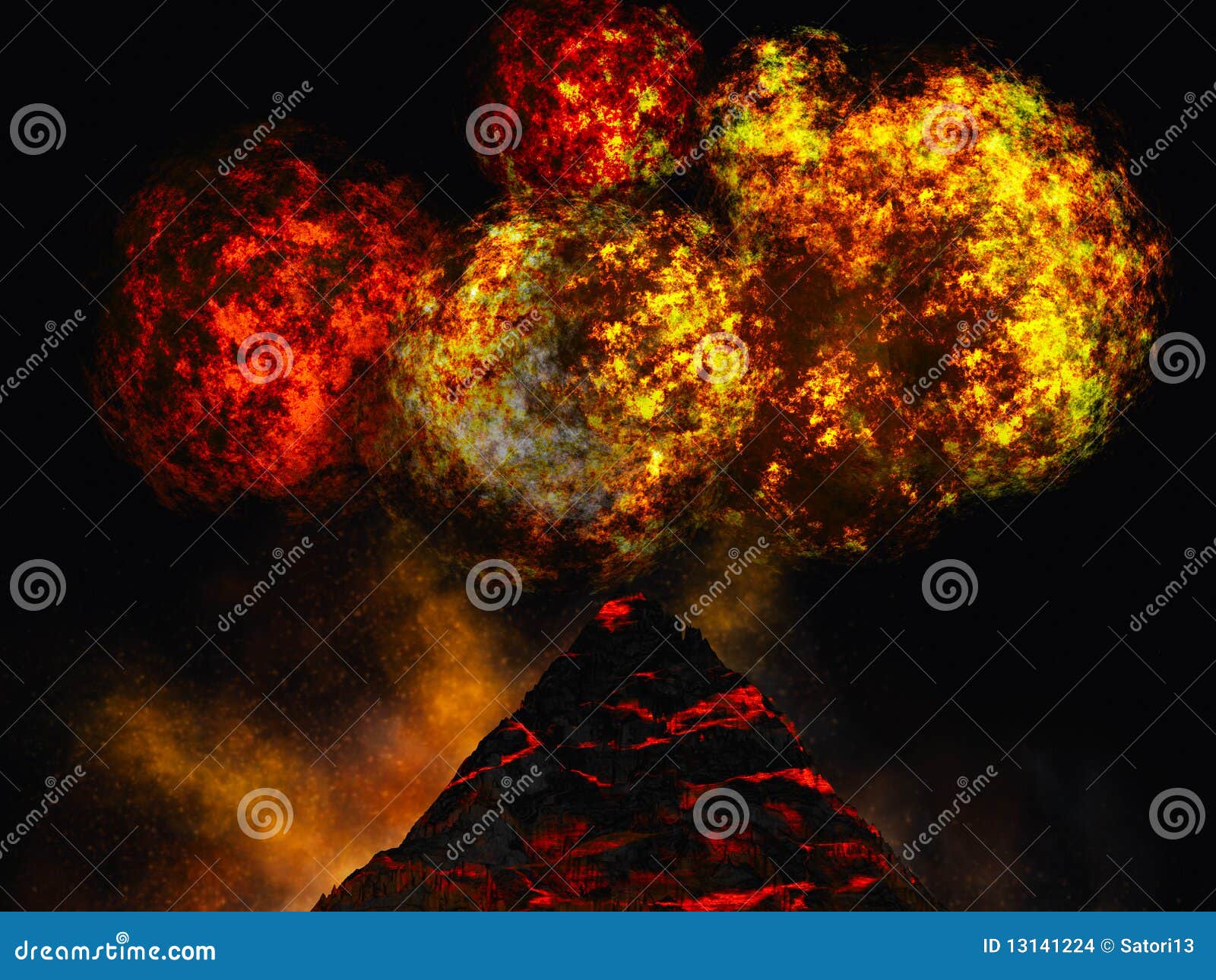 Young volcano being born stock illustration. Illustration of blue ...