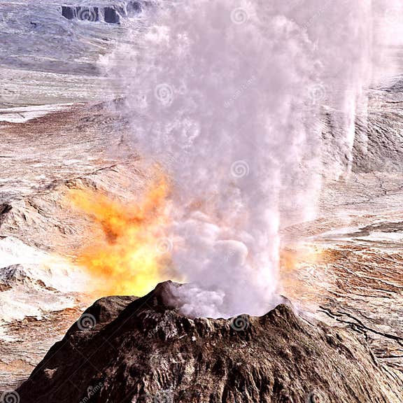 Young volcano being born stock illustration. Illustration of color ...