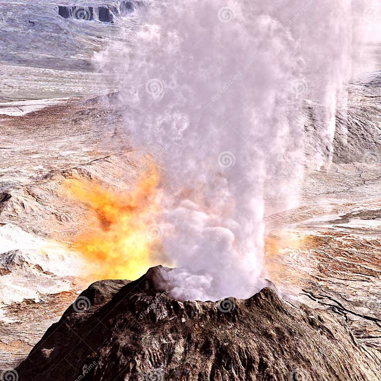 Young volcano being born stock illustration. Illustration of color ...