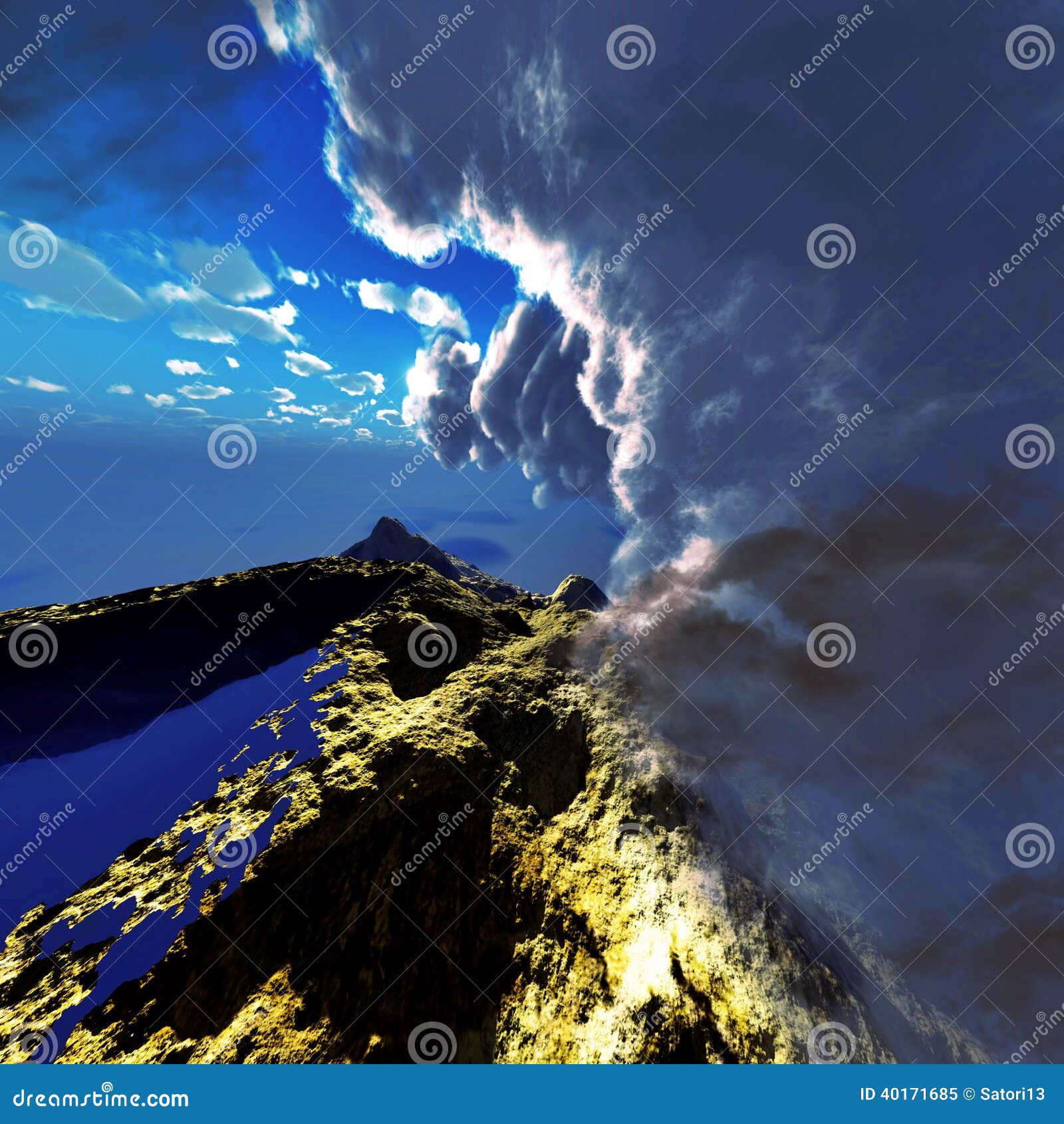 Young volcano being born stock image. Image of lava, magma - 40171685