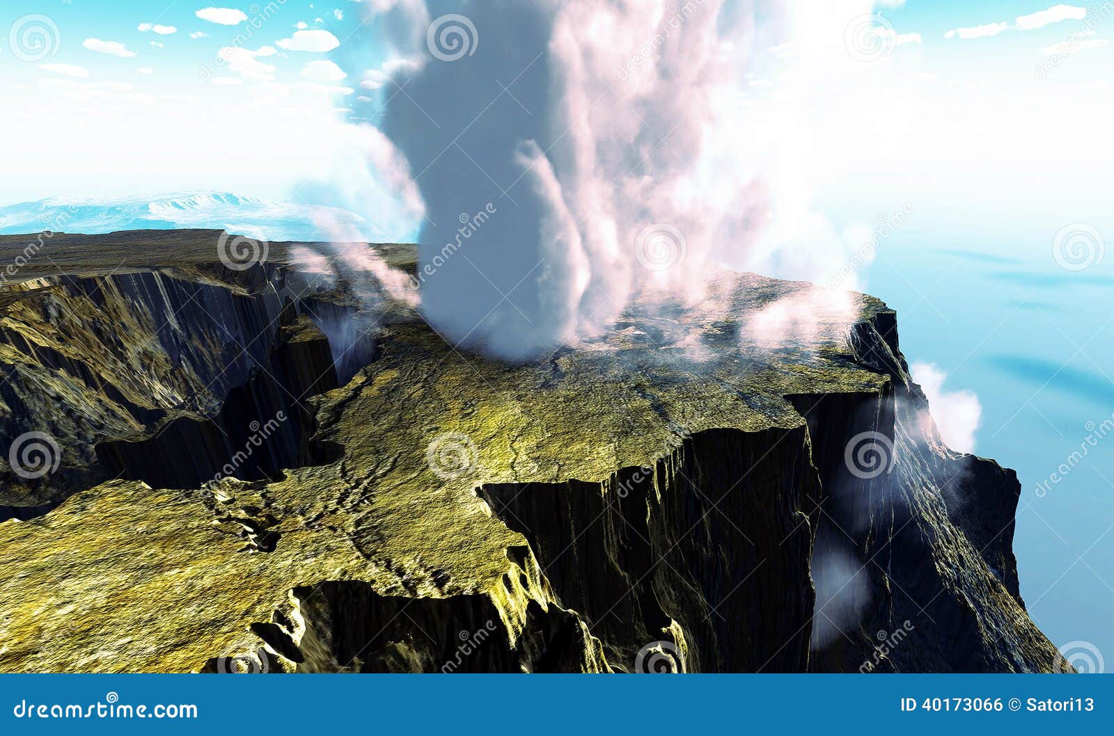Young volcano being born stock photo. Image of mount - 40173066