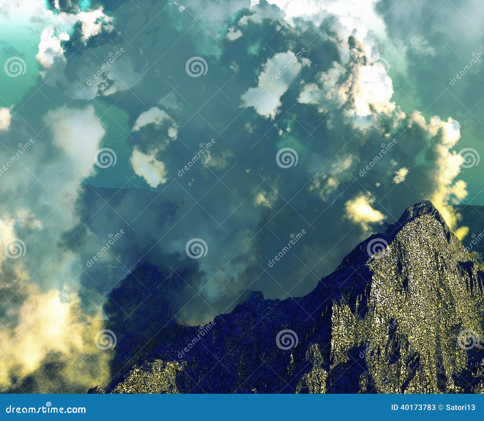 Young volcano being born stock image. Image of earth - 40173783