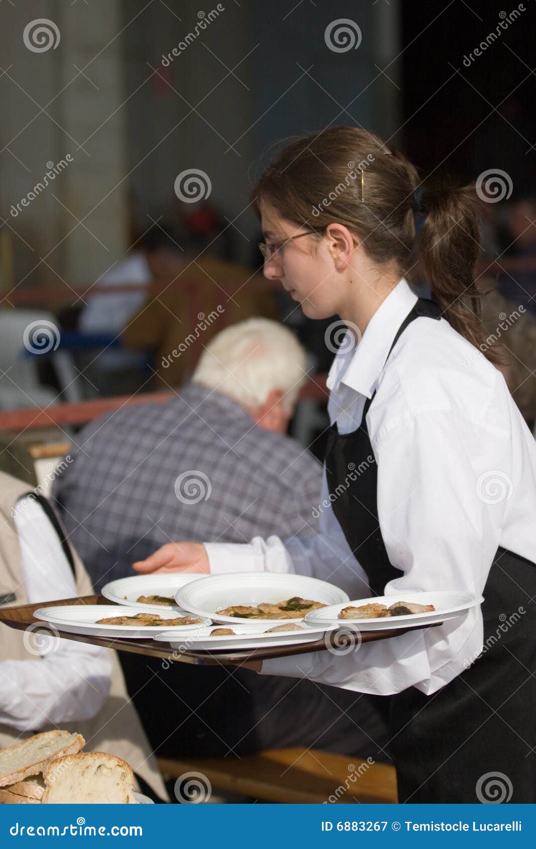 Young waiter stock image. Image of girl, woman, lunch - 6883267