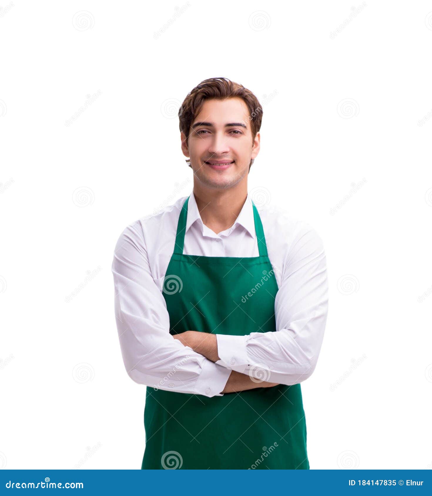 Young Waiter Isolated on White Background Stock Image - Image of ...