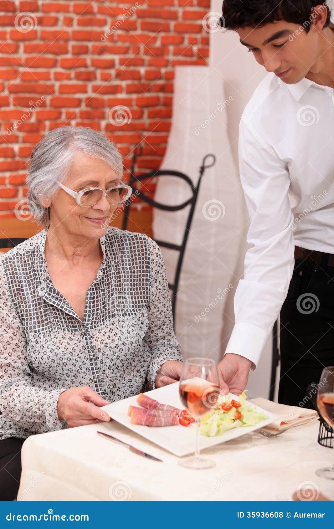 Young Waiter Serving Lunch Royalty-Free Stock Image | CartoonDealer.com ...
