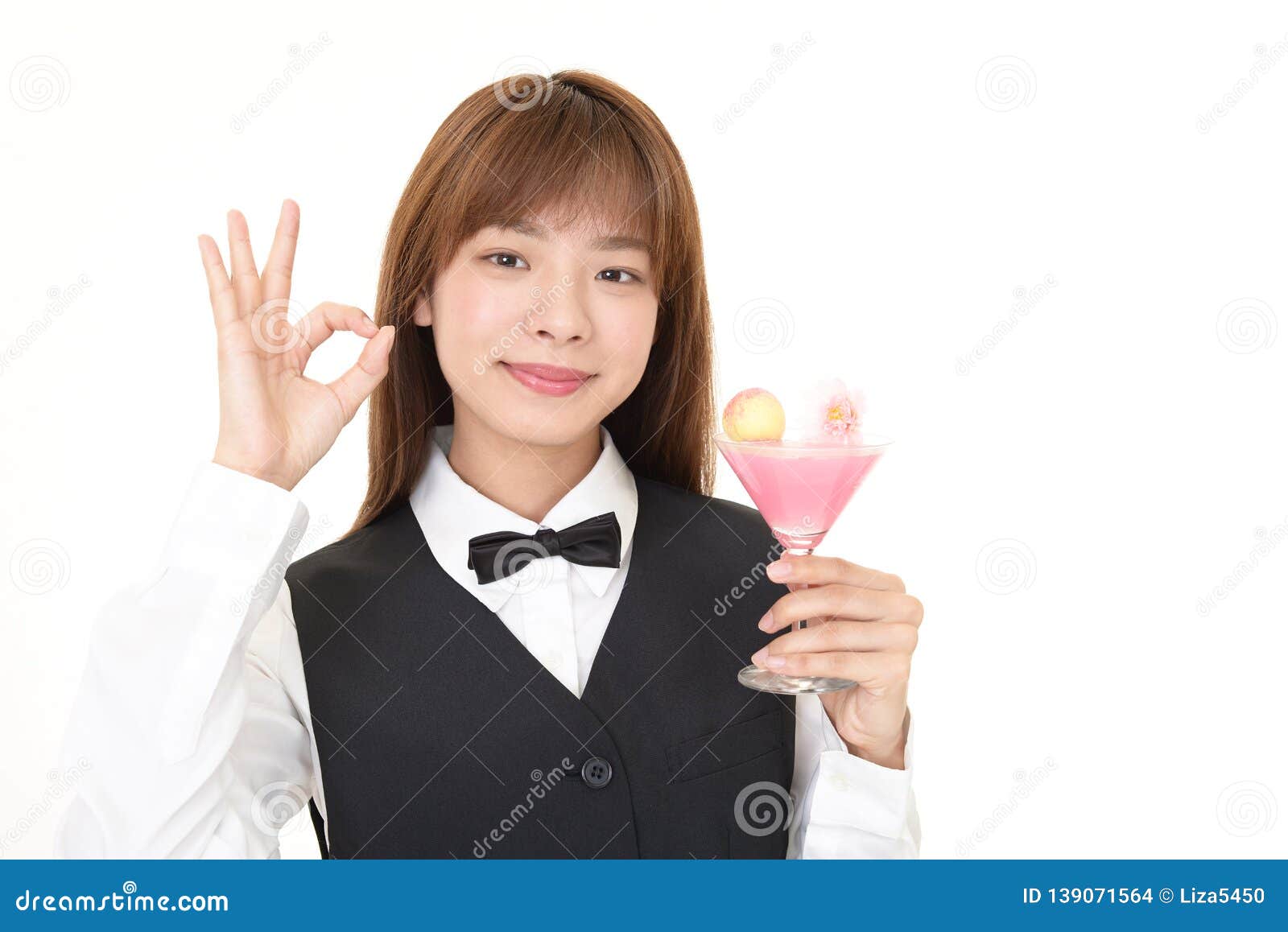Young Waitress Serving a Cocktail Stock Photo - Image of enjoyment ...