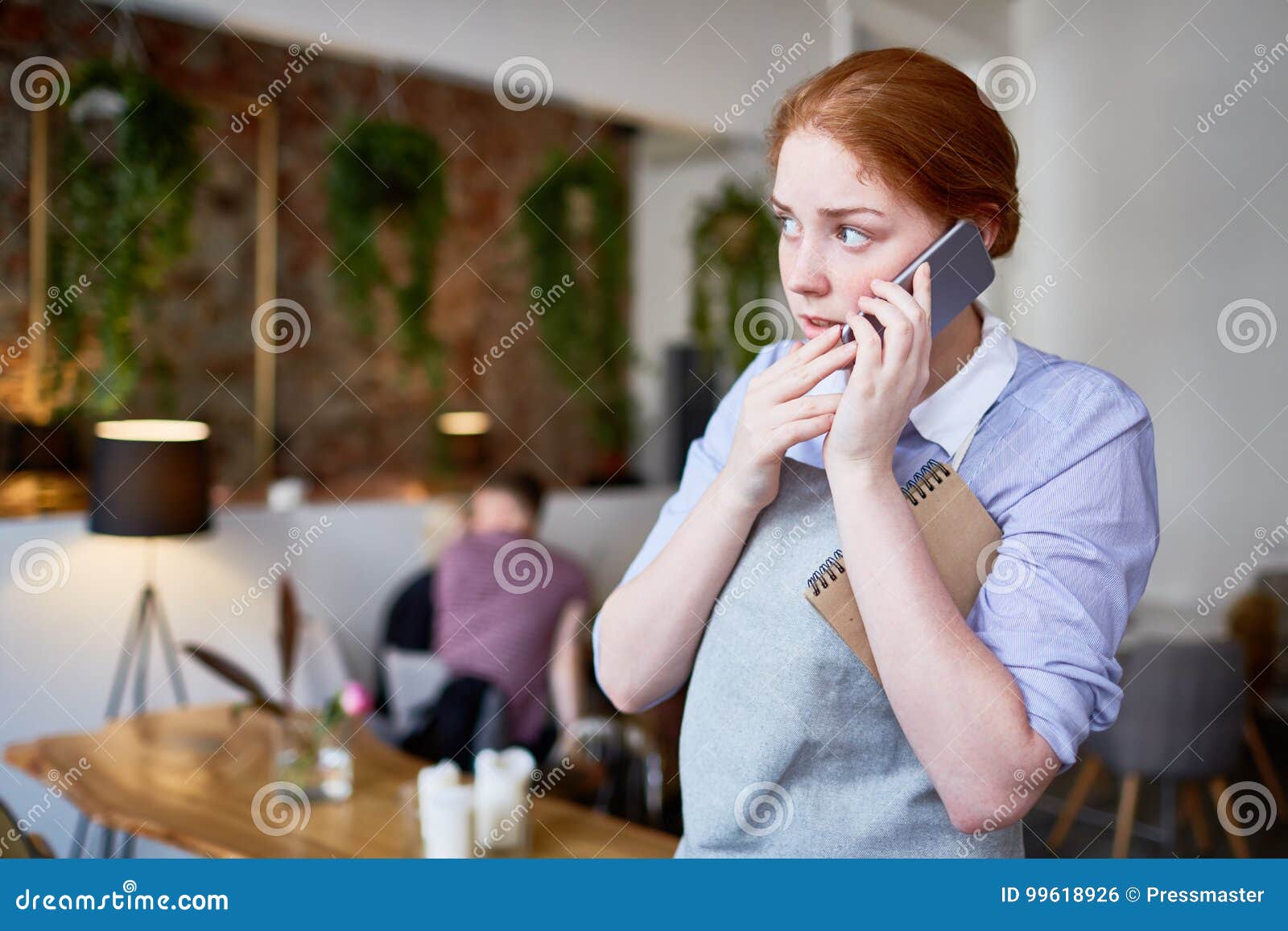 Calling at work stock photo. Image of expertise, uniform - 99618926