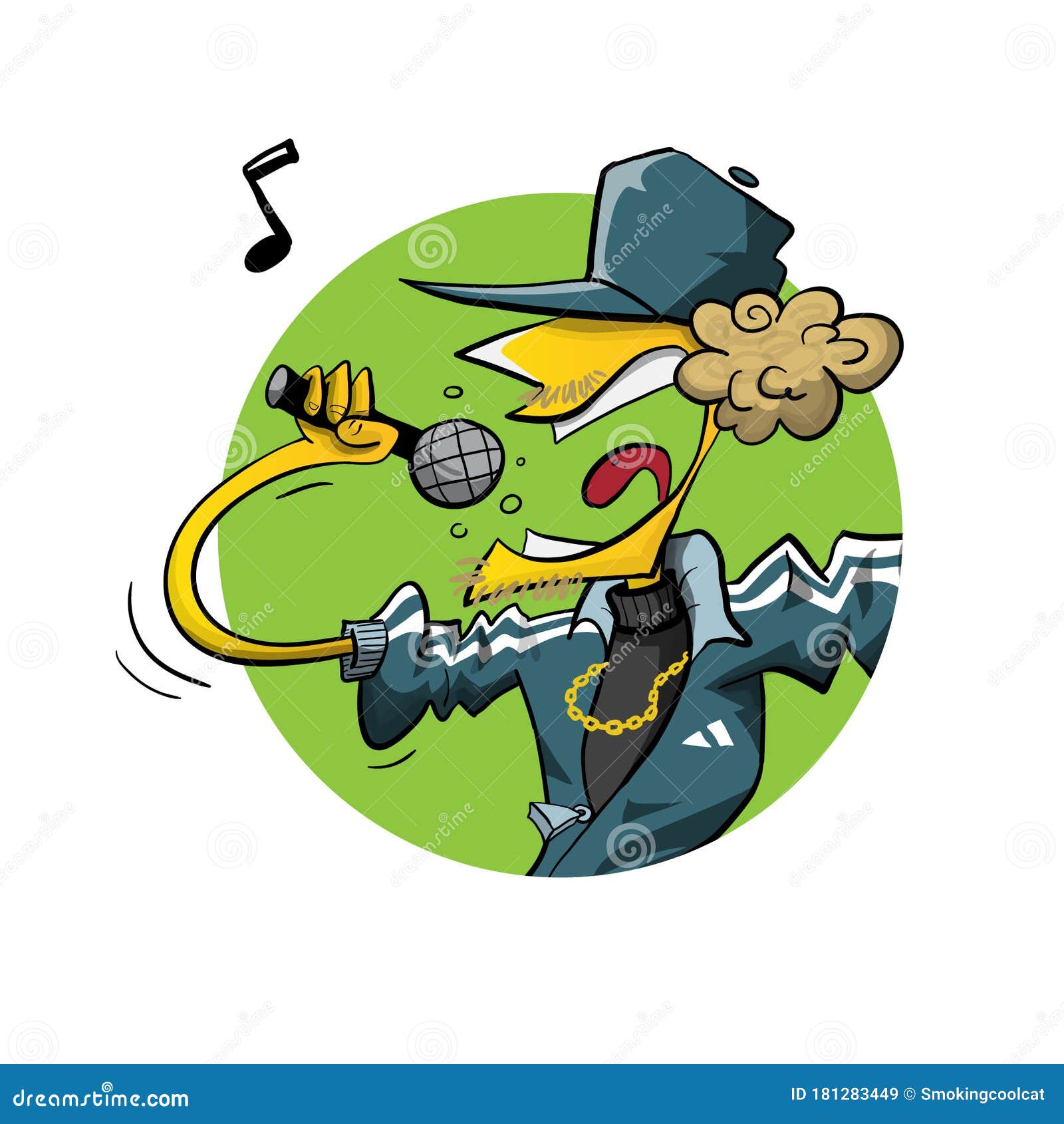 Young White Caucasian Rapper In A Hip Hop Battle Cartoon Vector ...