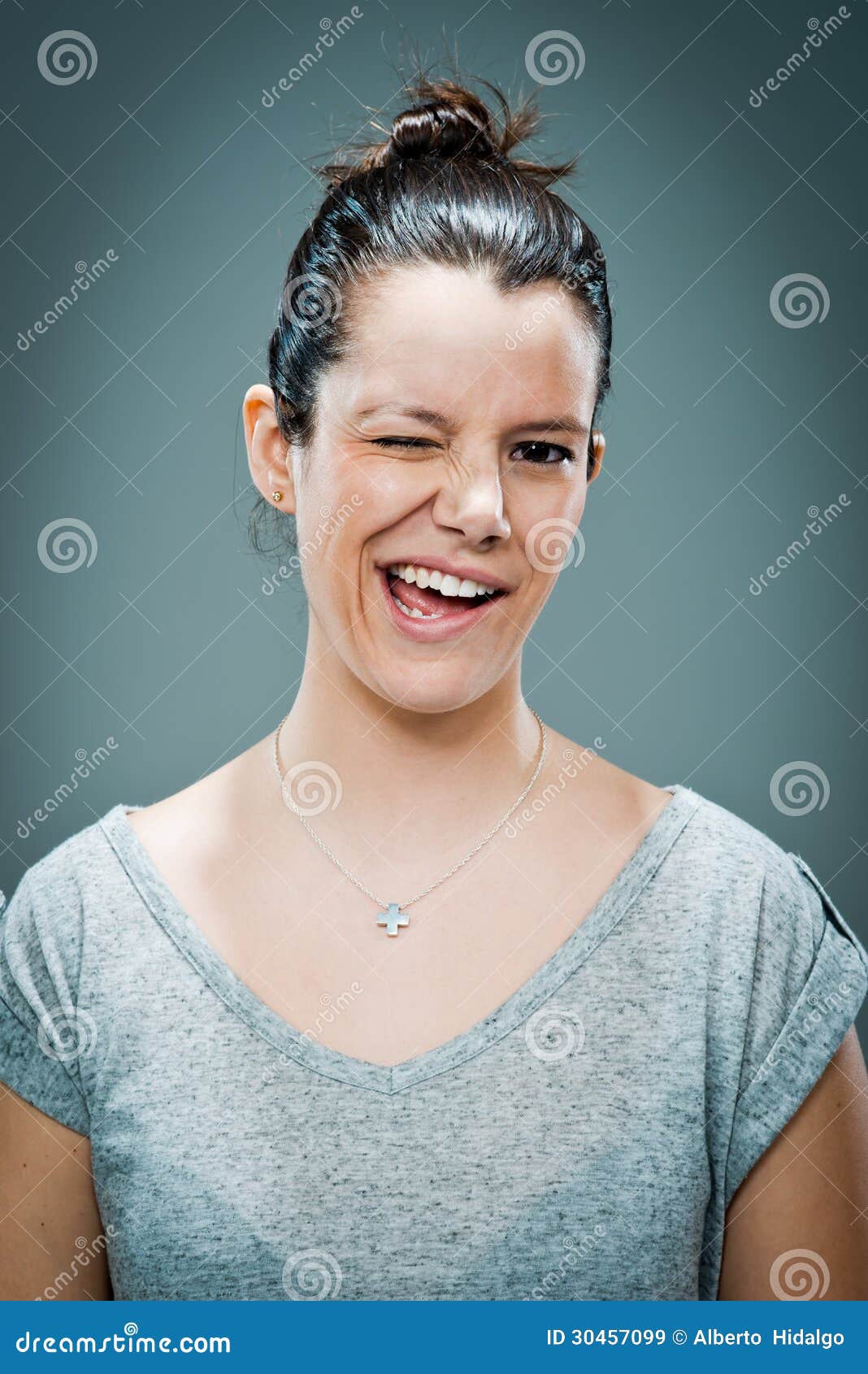 Young Winking Girl stock image. Image of human, fine - 30457099