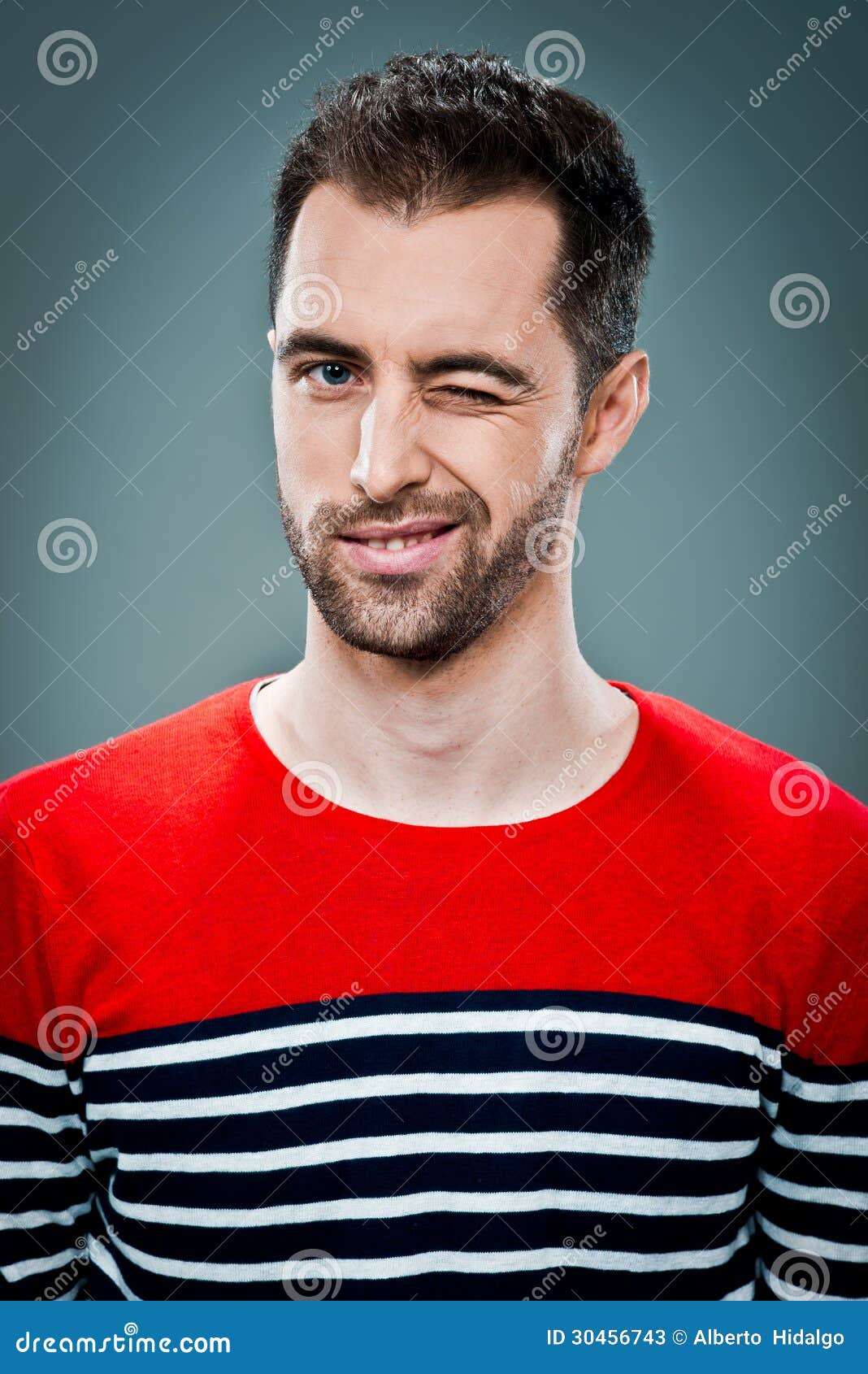 Young Winking Man stock image. Image of portrait, camera - 30456743