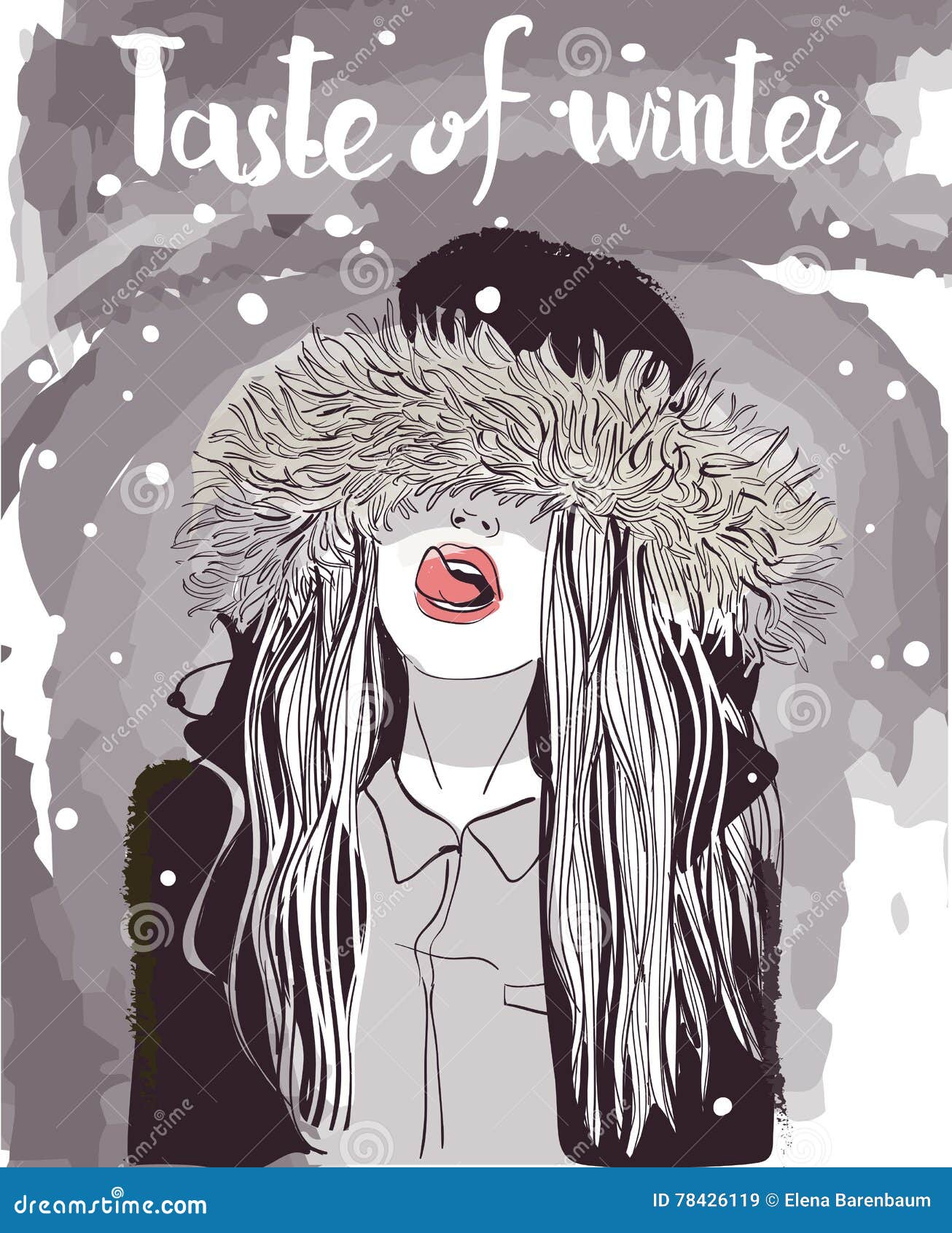 Winter Woman Knitted Cardigan Technical Drawing Vector Illustration ...