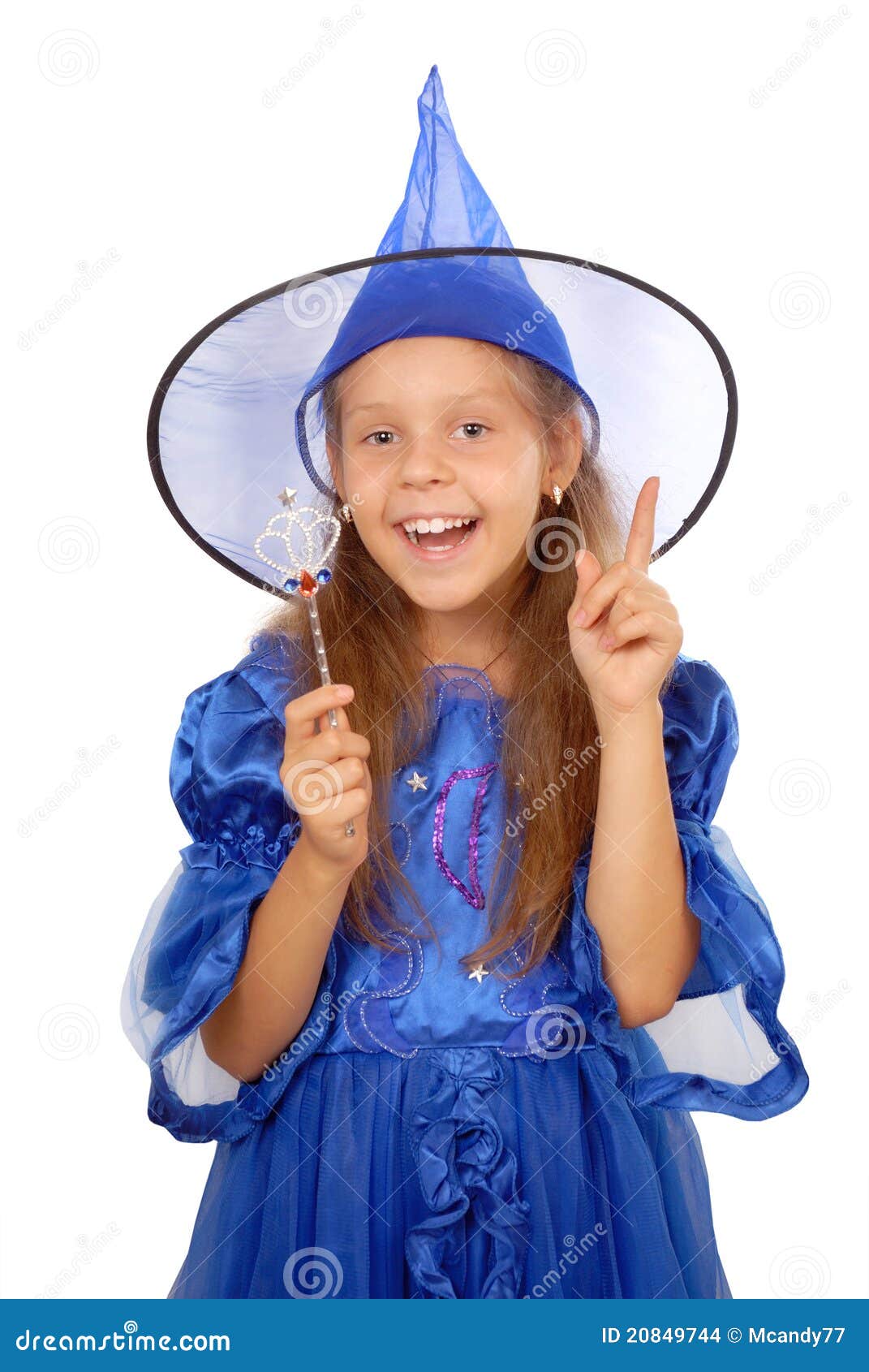 Young Witch with a Magic Wand Stock Photo - Image of holiday, party ...