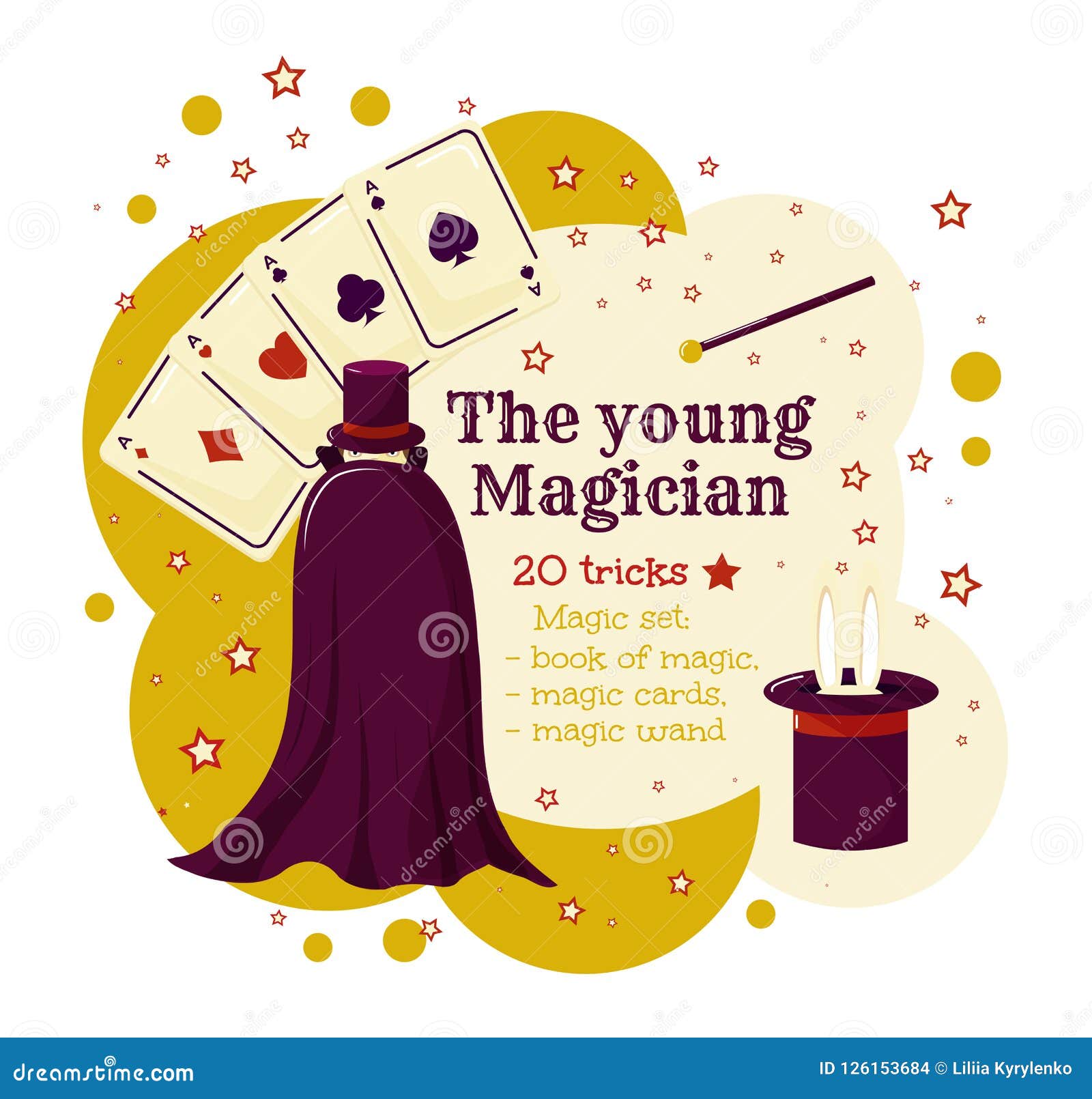 The Young Wizard or Magican. Magic Game Template Stock Illustration ...