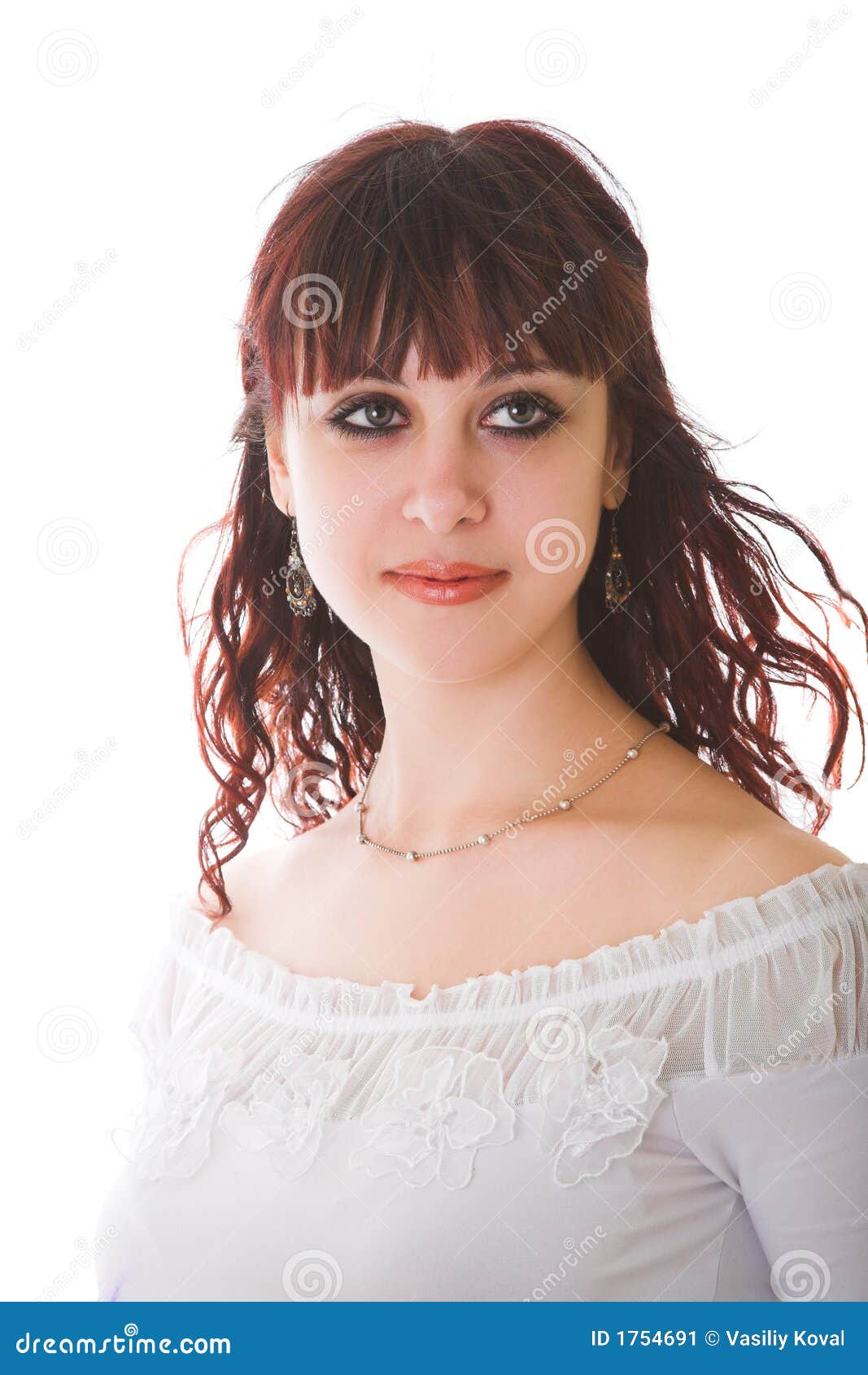 Young woman stock image. Image of dress, haired, forehead - 1754691