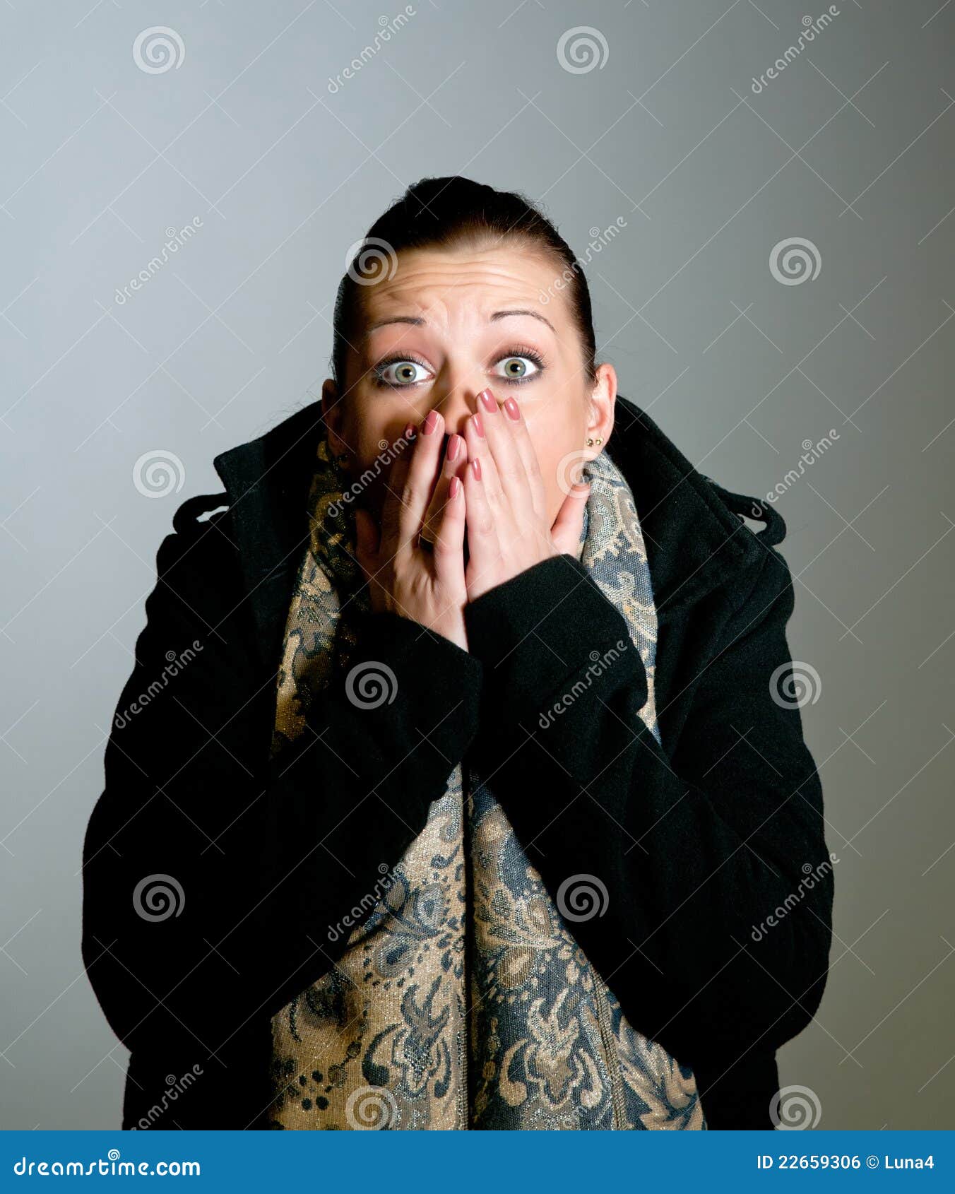 Young woman is afraid stock photo. Image of fear, hair - 22659306