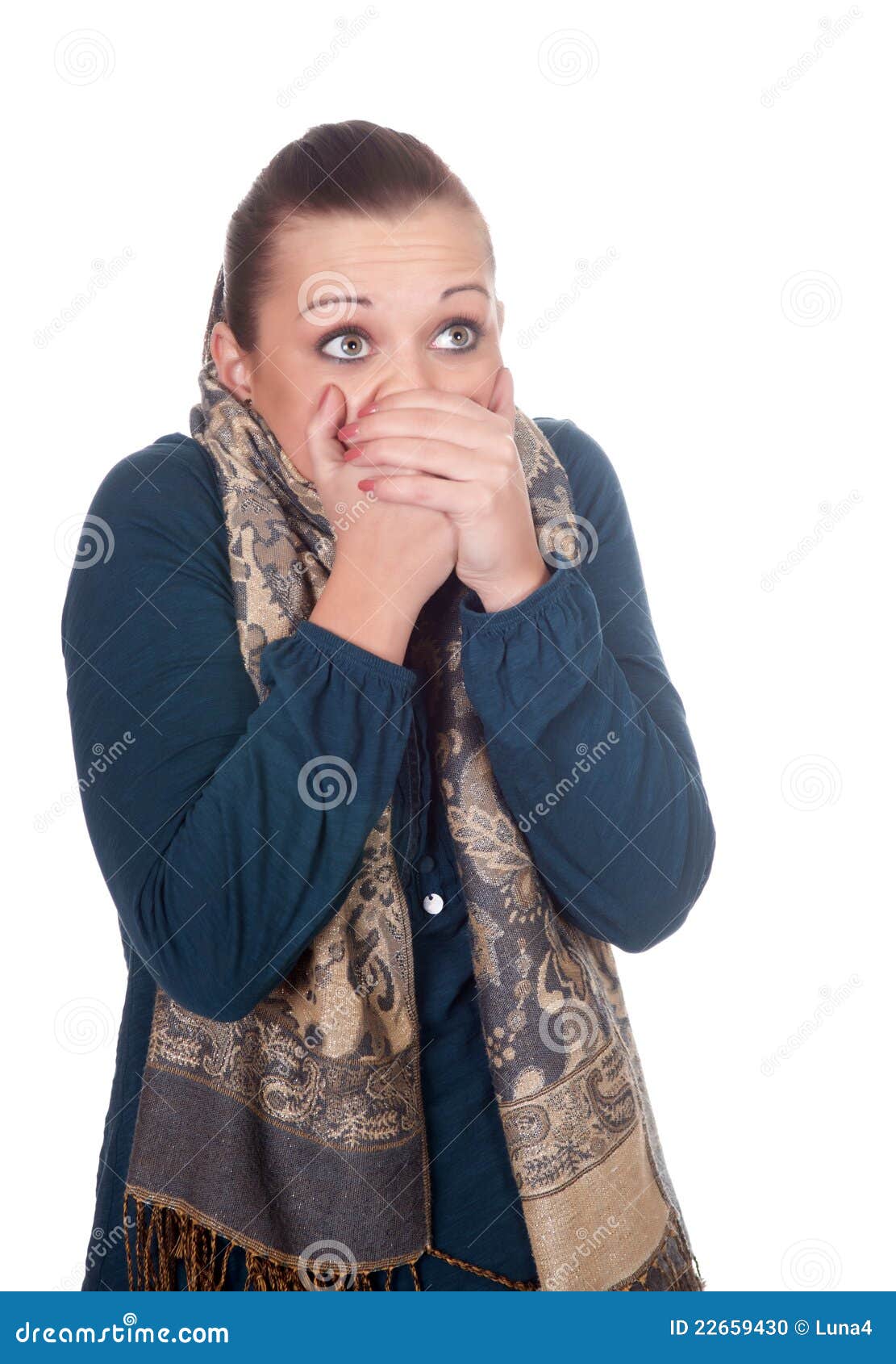 Young woman is afraid stock photo. Image of hair, emotional - 22659430