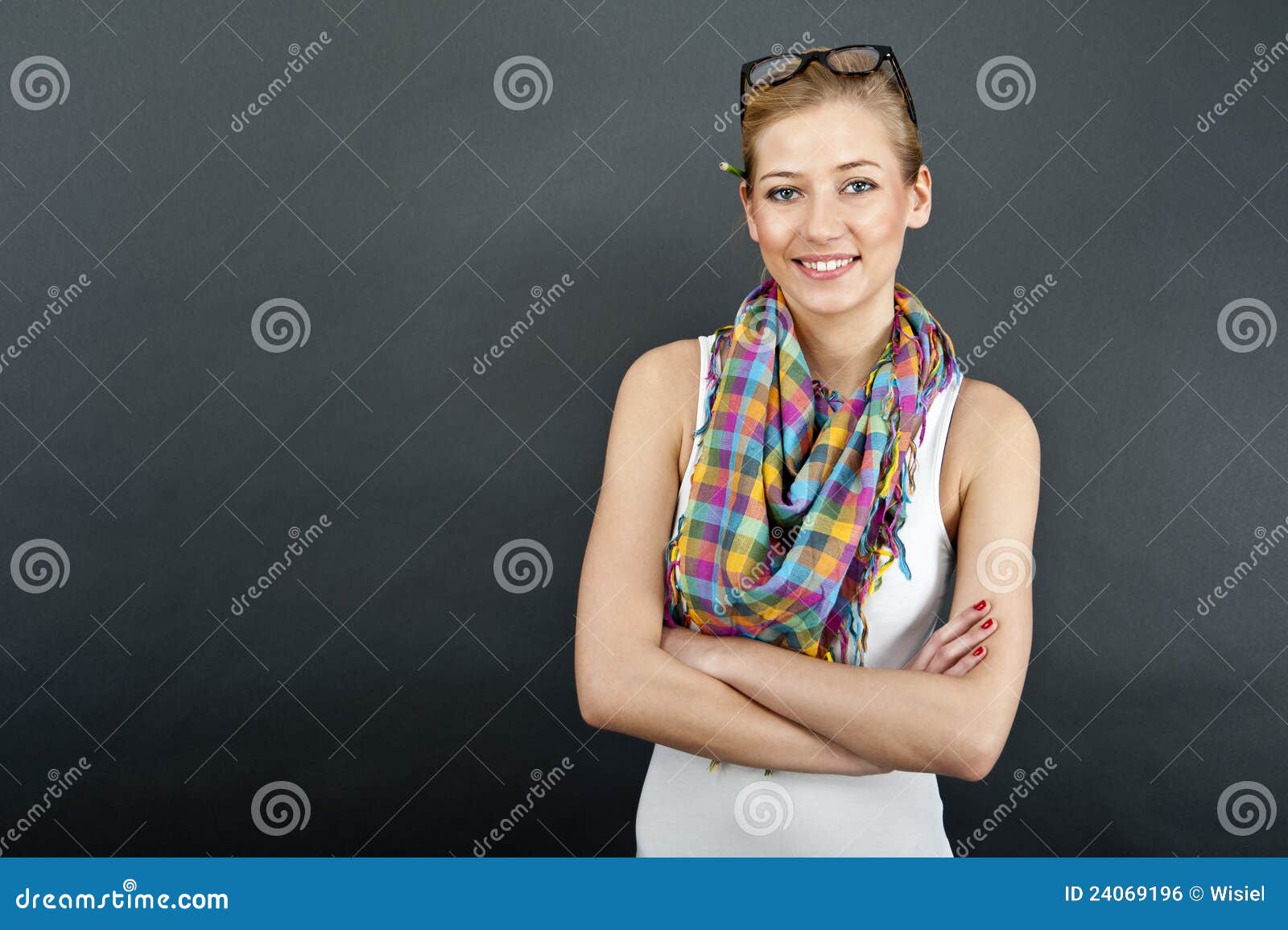 Young Woman Against the Black Background Stock Photo - Image of beauty ...