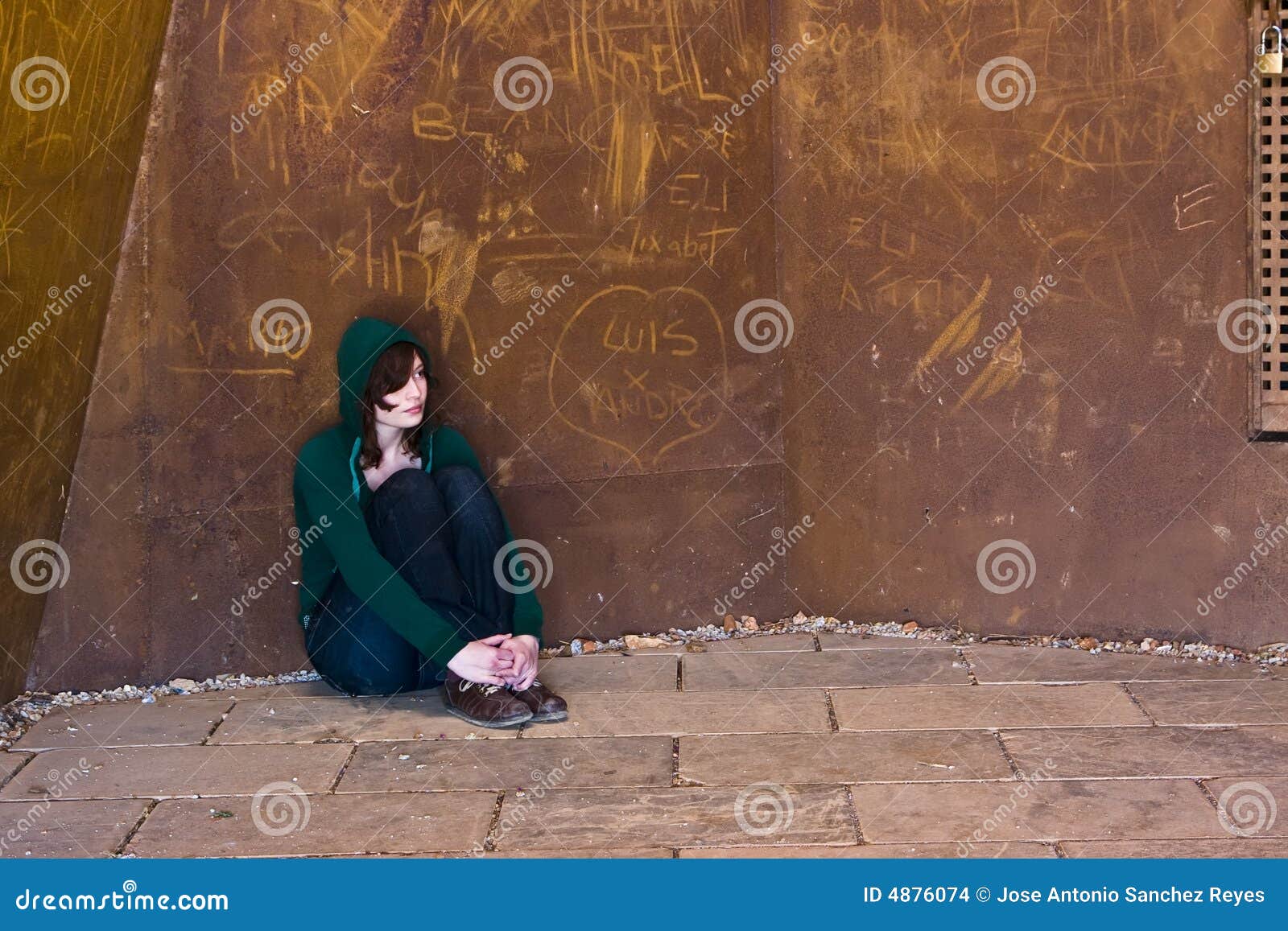 Young woman alone stock photo. Image of poor, posing, haired - 4876074