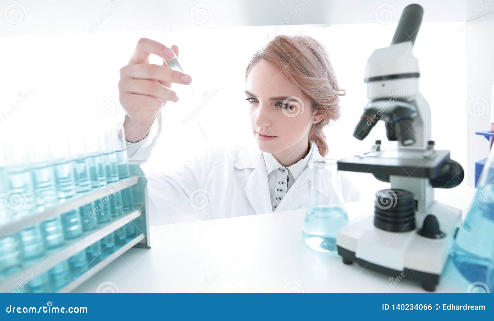 Young Woman Analyzing Samples in a Lab Stock Photo - Image of medical ...