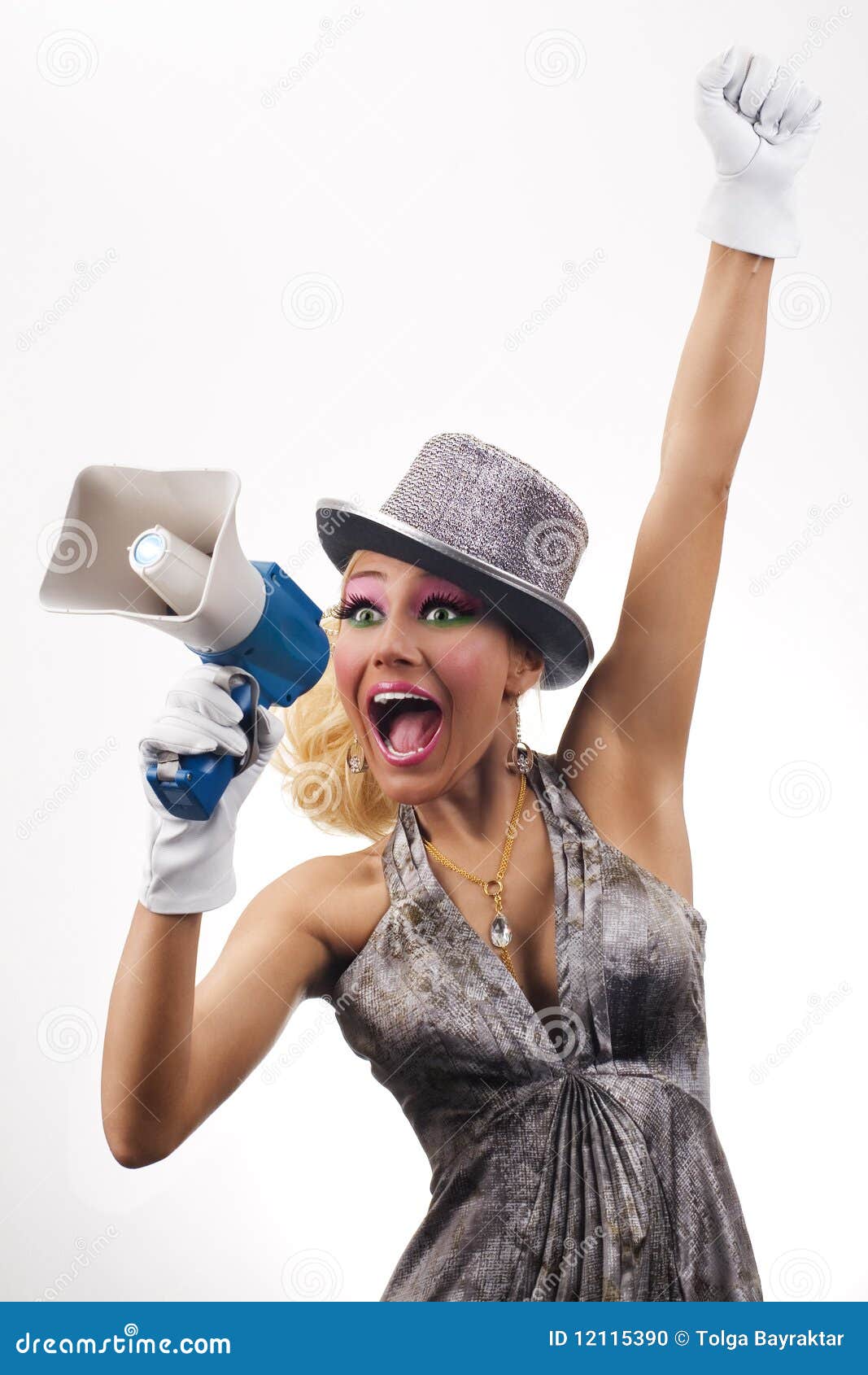 Young woman annoncing stock photo. Image of presentation - 12115390