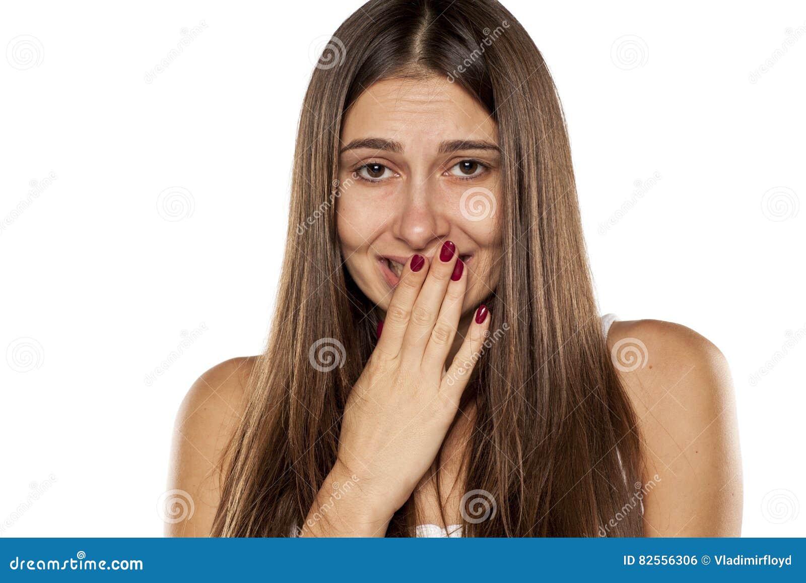 Young woman apologizing stock photo. Image of cute, gesture - 82556306