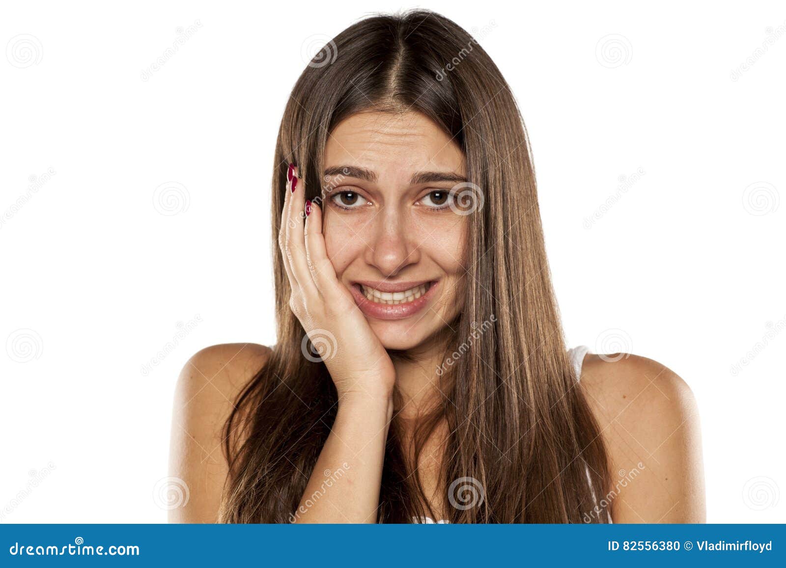 Young woman apologizing stock photo. Image of pretty - 82556380