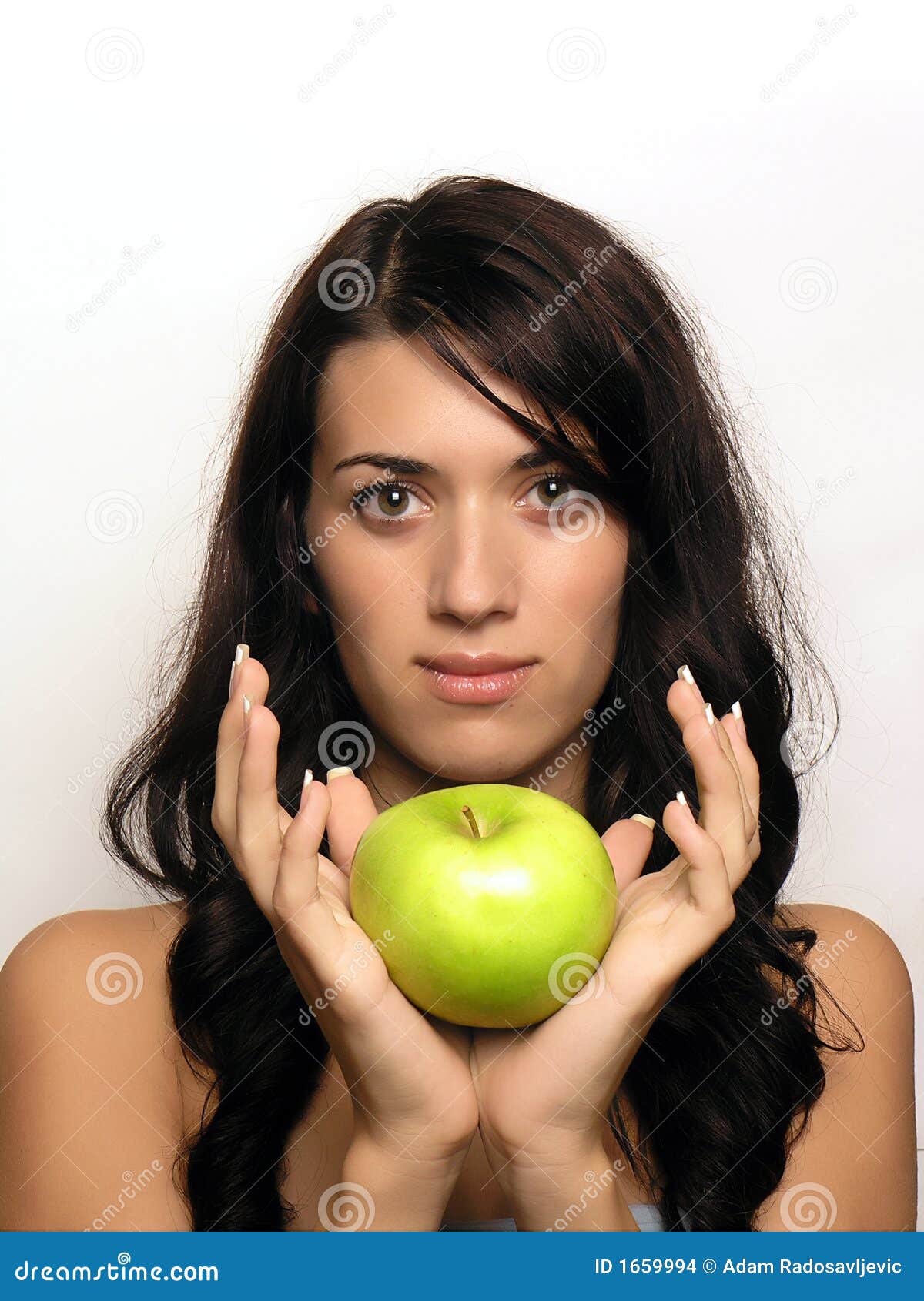 Young woman and apple stock photo. Image of adults, fresh - 1659994