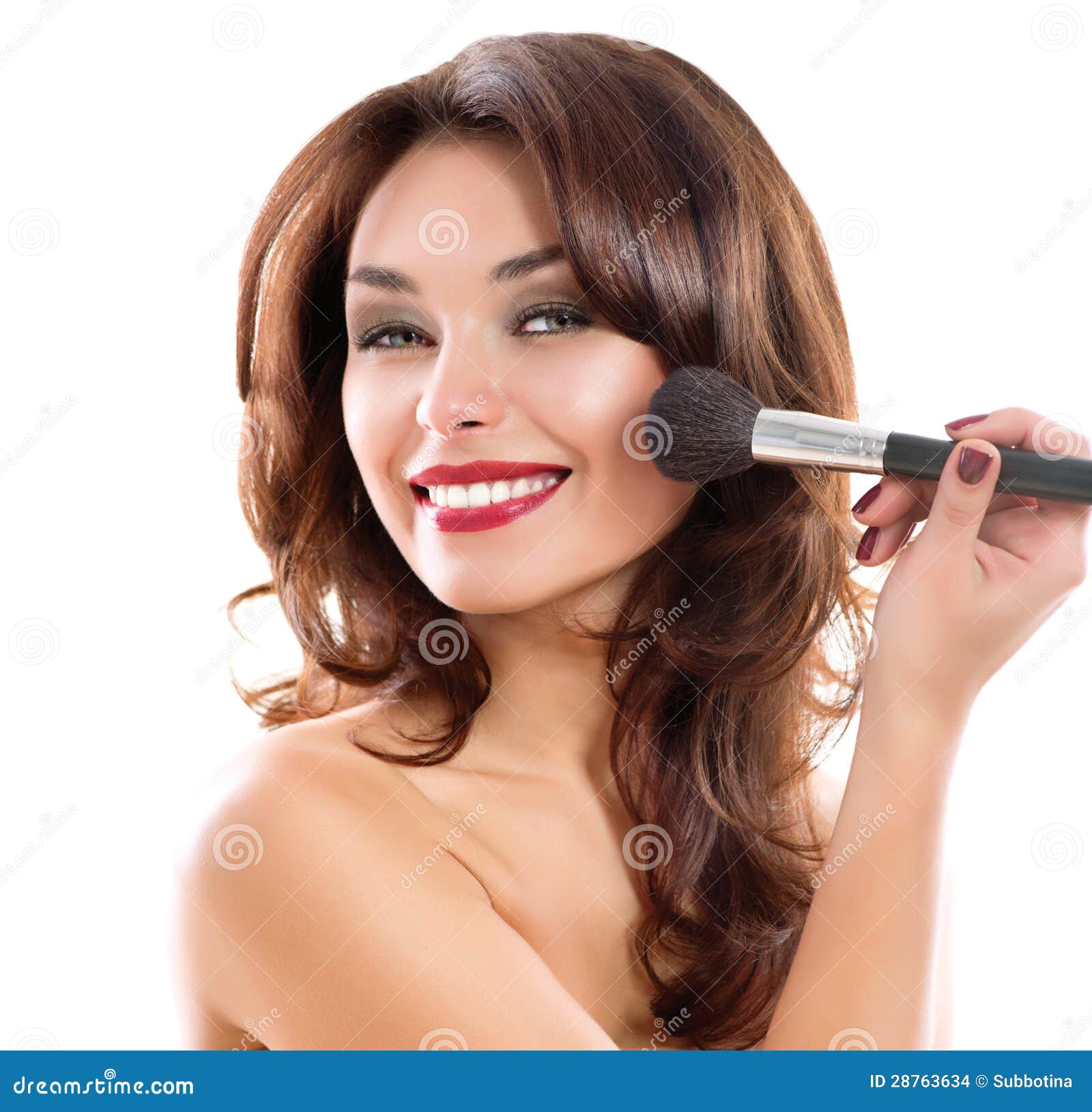 Young Woman Applying Makeup Stock Photo - Image of color, clean: 28763634