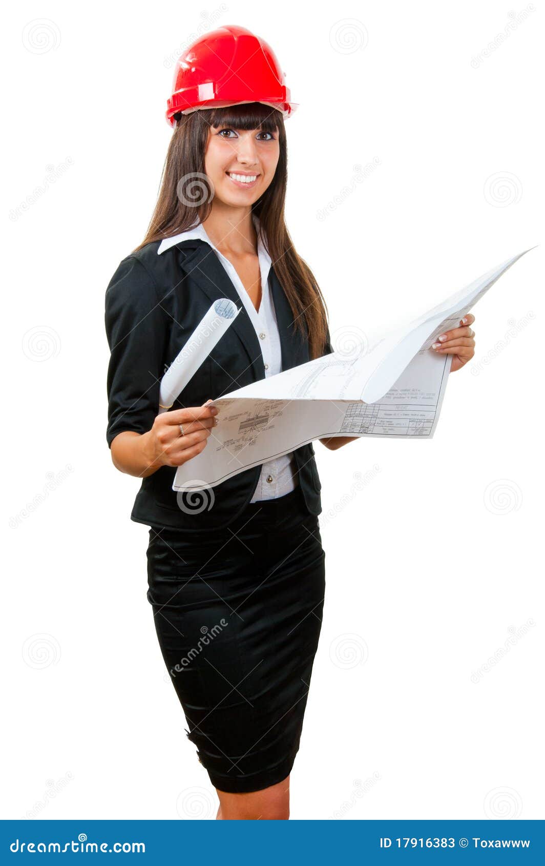 Young Woman Architect Holding Blueprints Stock Image - Image of female ... Young Woman Architect Holding Blueprints Stock Image - Image of female ...