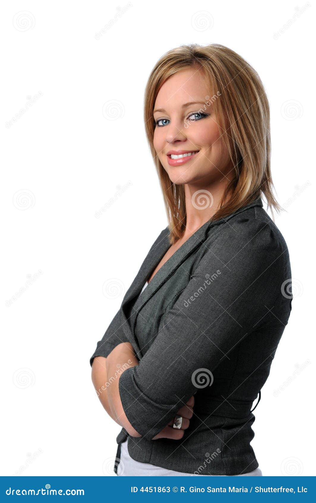 Young Woman with Arms Folded Stock Image - Image of crossed, corporate ...
