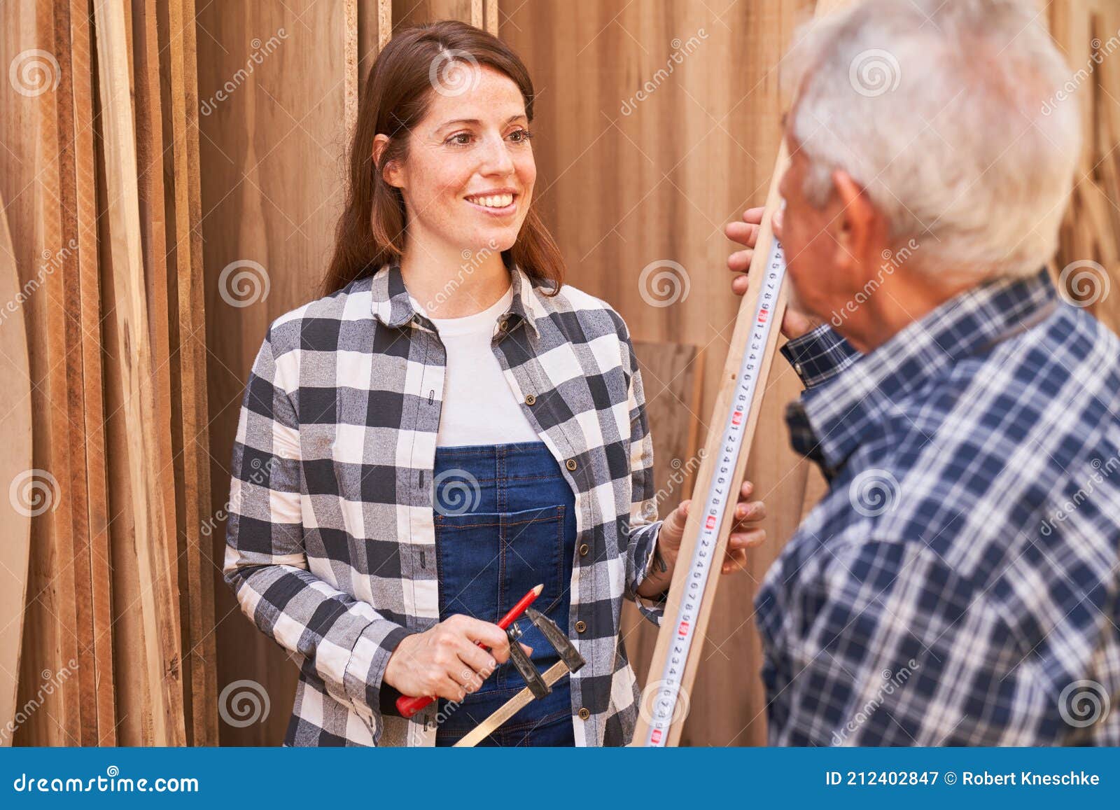 Young Woman As an Intern or Apprentice with a Master Stock Image ...