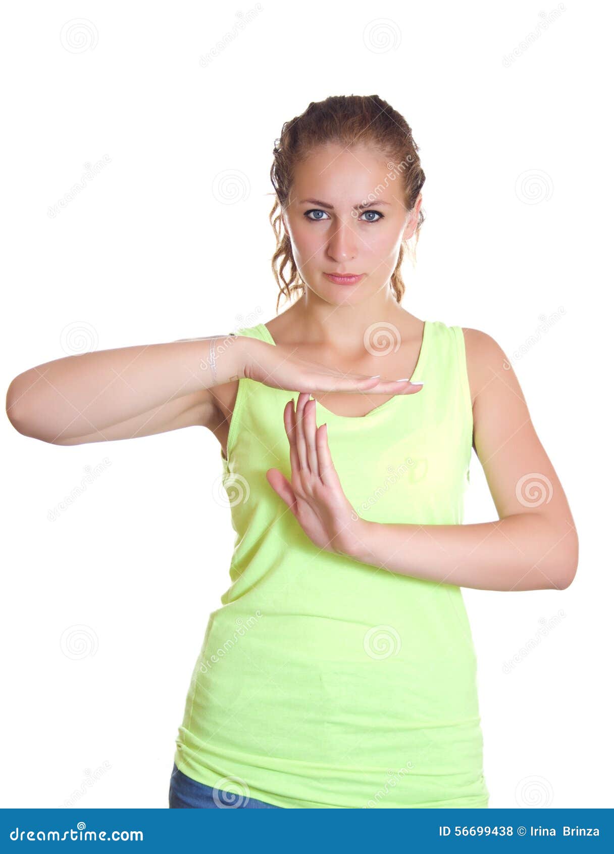 Young Woman is Asking for a Timeout Stock Photo - Image of person ...