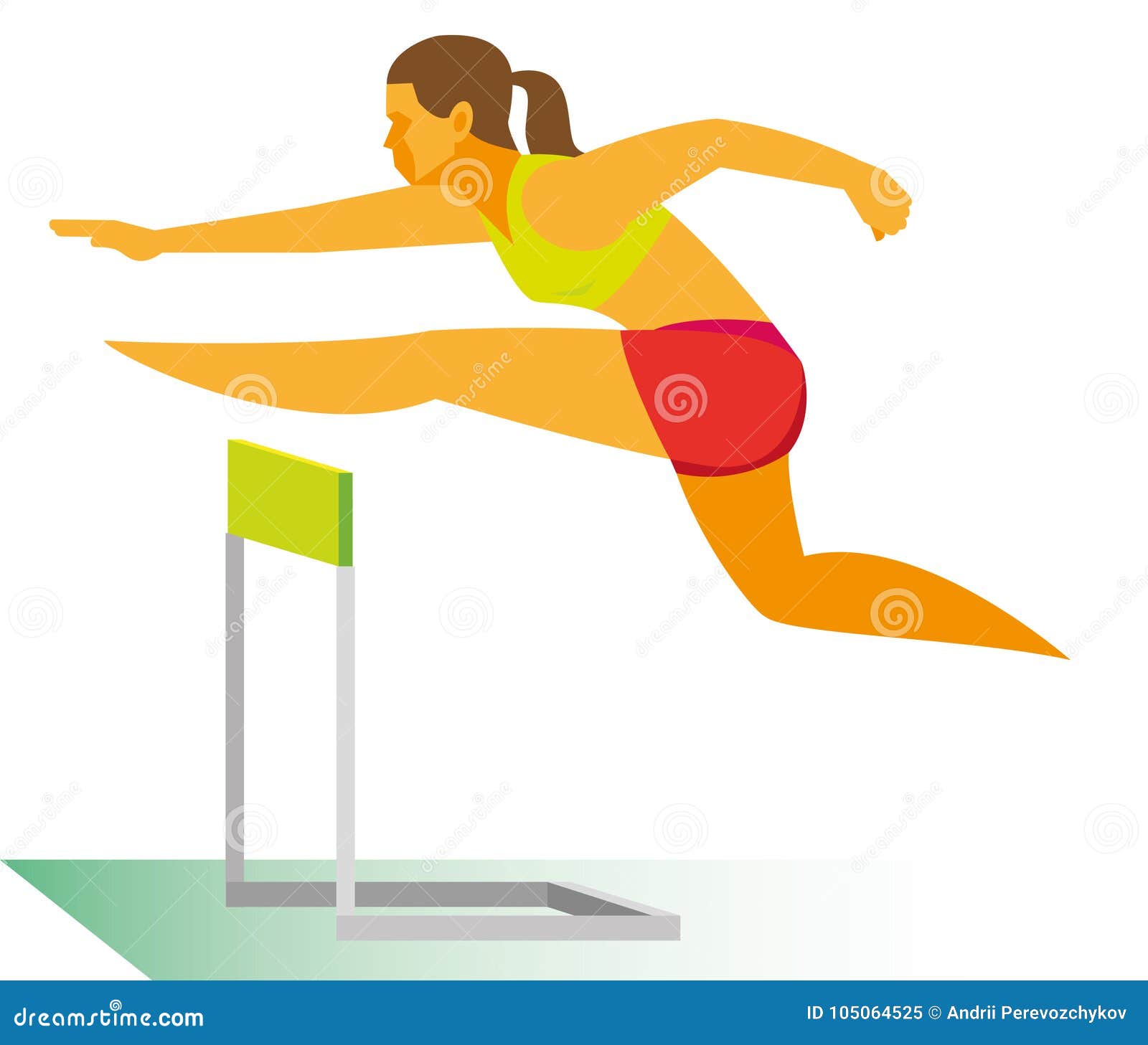 Woman Hurdler Vector Cartoon | CartoonDealer.com #109027486