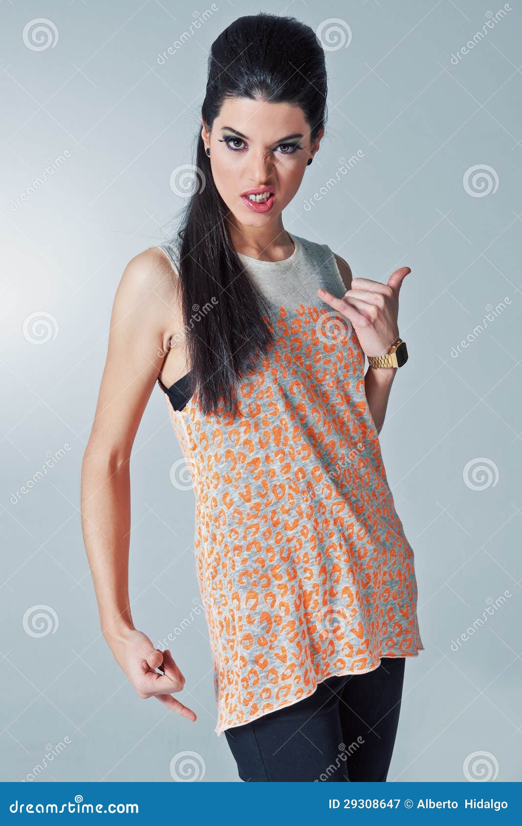 Young Woman with Attitude stock image. Image of finger - 29308647