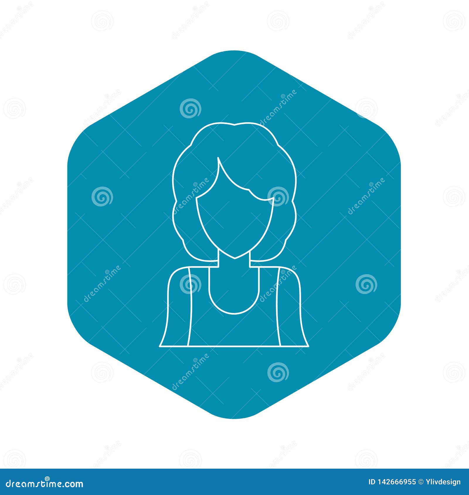 Young Woman Avatar Icon, Outline Style Stock Vector - Illustration of ...