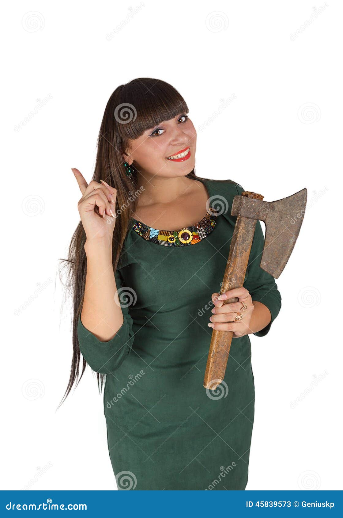 Young woman with ax stock image. Image of hatchet, model - 45839573
