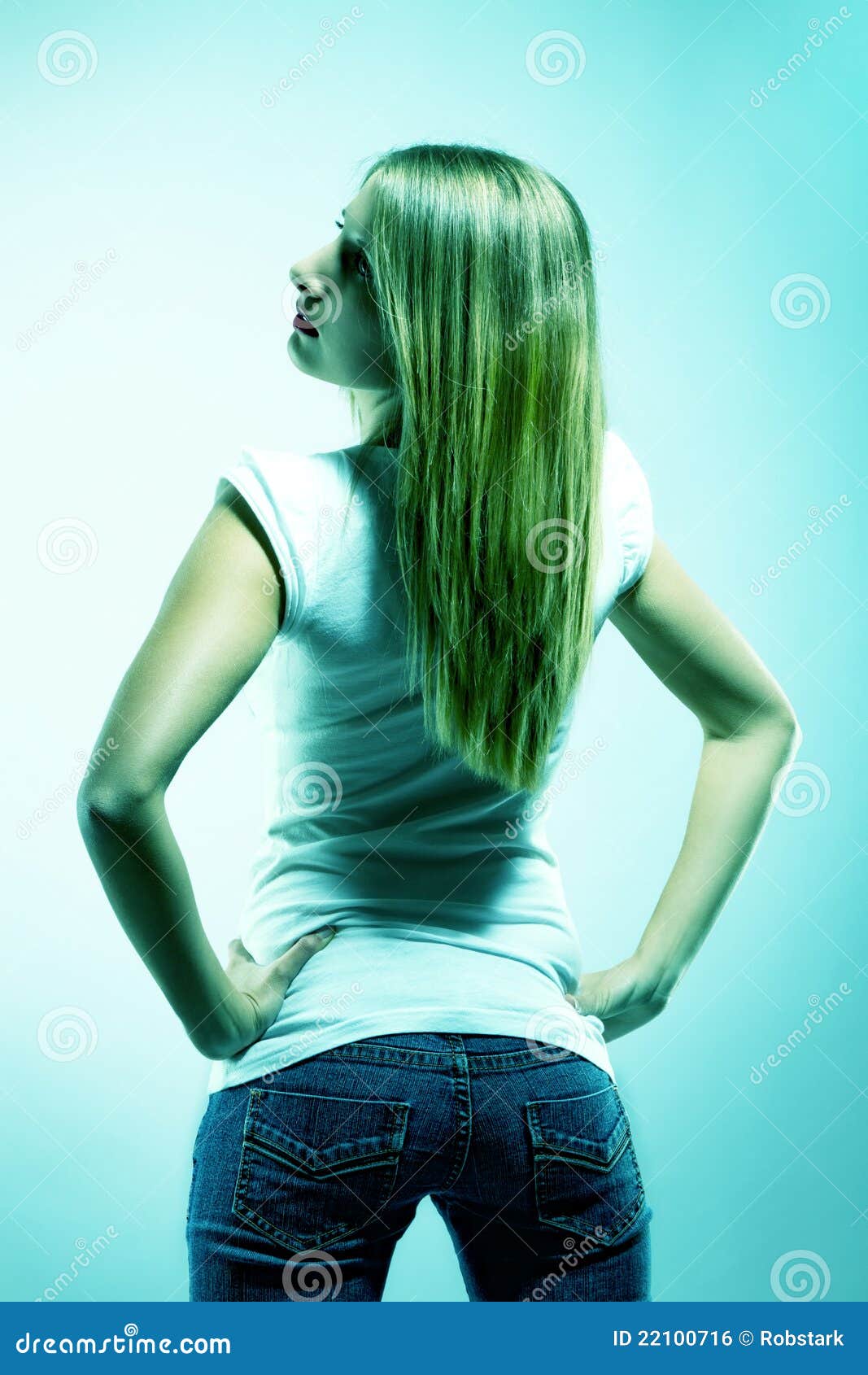 Young woman from back stock photo. Image of legs, blond - 22100716