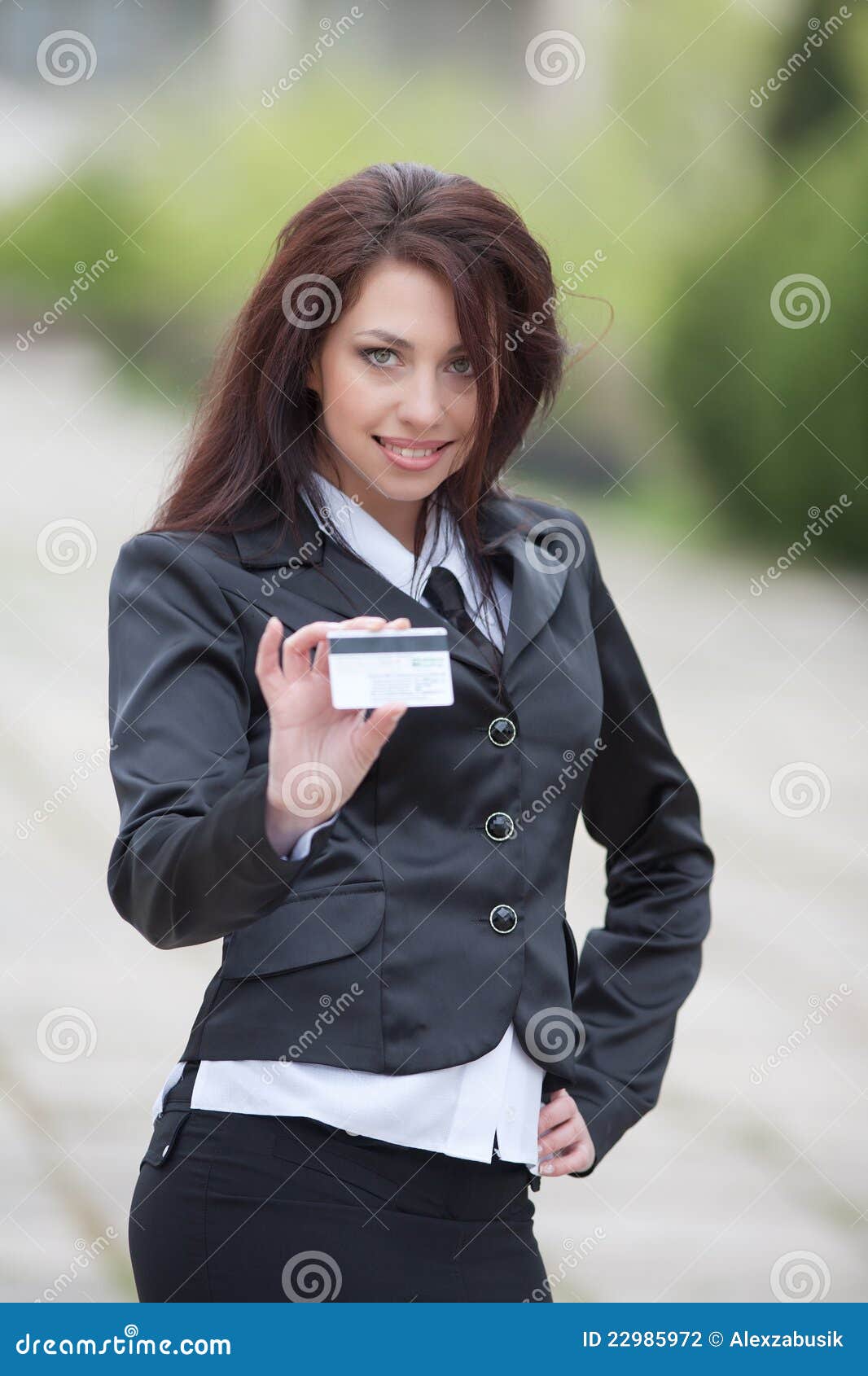 Young Woman on Background of Building Stock Photo - Image of female ...