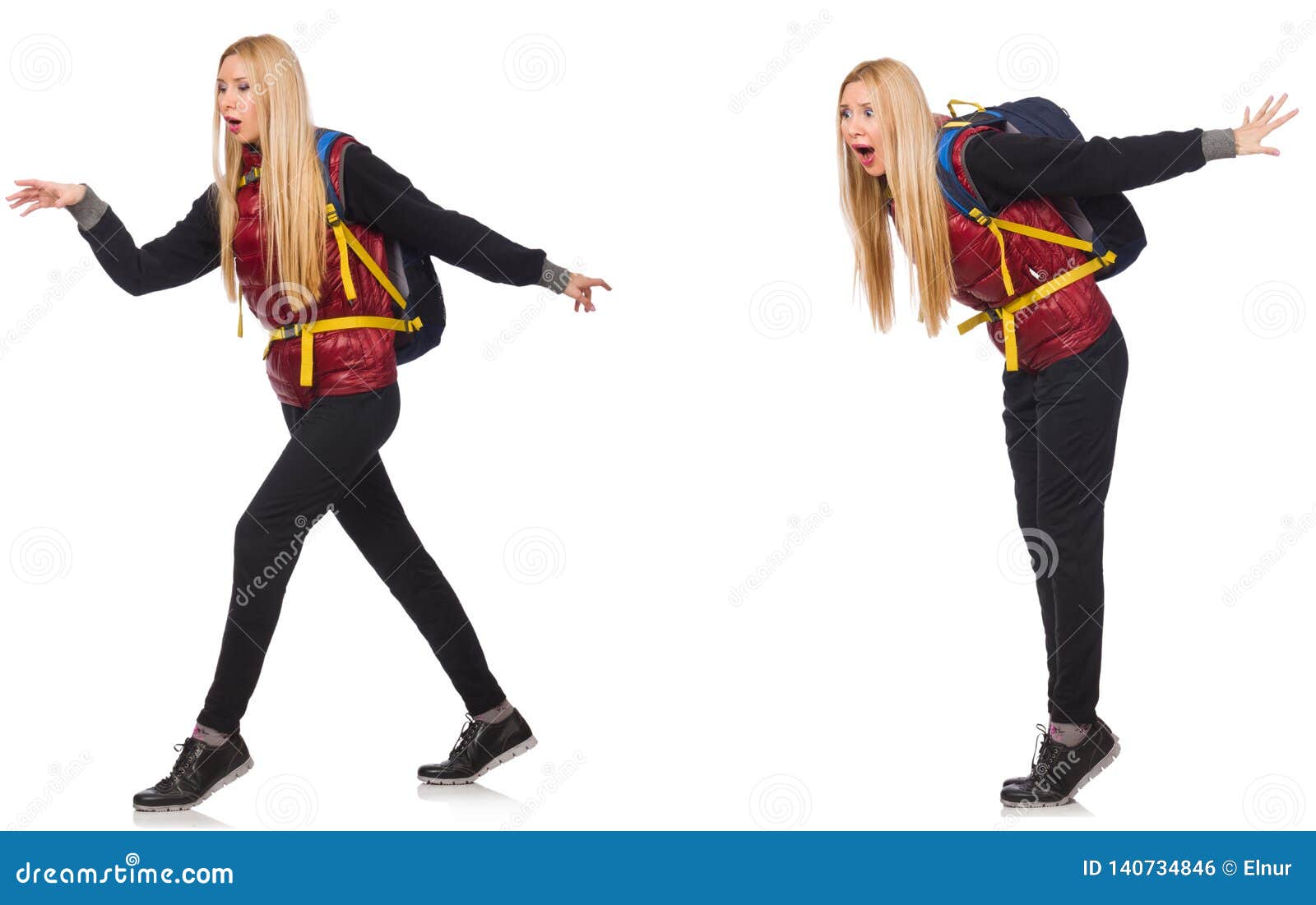 The Young Woman with Backpack Isolated on White Stock Photo - Image of ... The Young Woman with Backpack Isolated on White Stock Photo - Image of ...